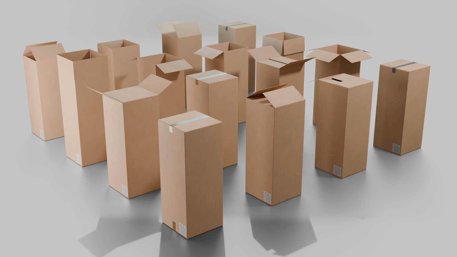 Cube Tall Cardboard Box - Rigged and Fully Customizable 3D Model by ...