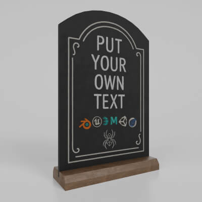 Customizable Countertop Arched-Top Chalkboard Beveled Stand 3D Model by ...