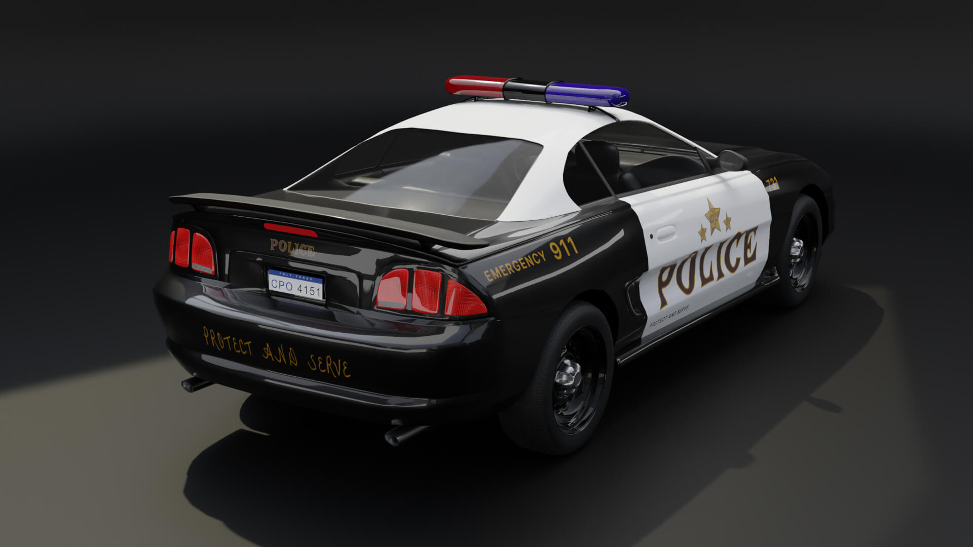 Fast Police Car - 3D Model by 3DPolyForge
