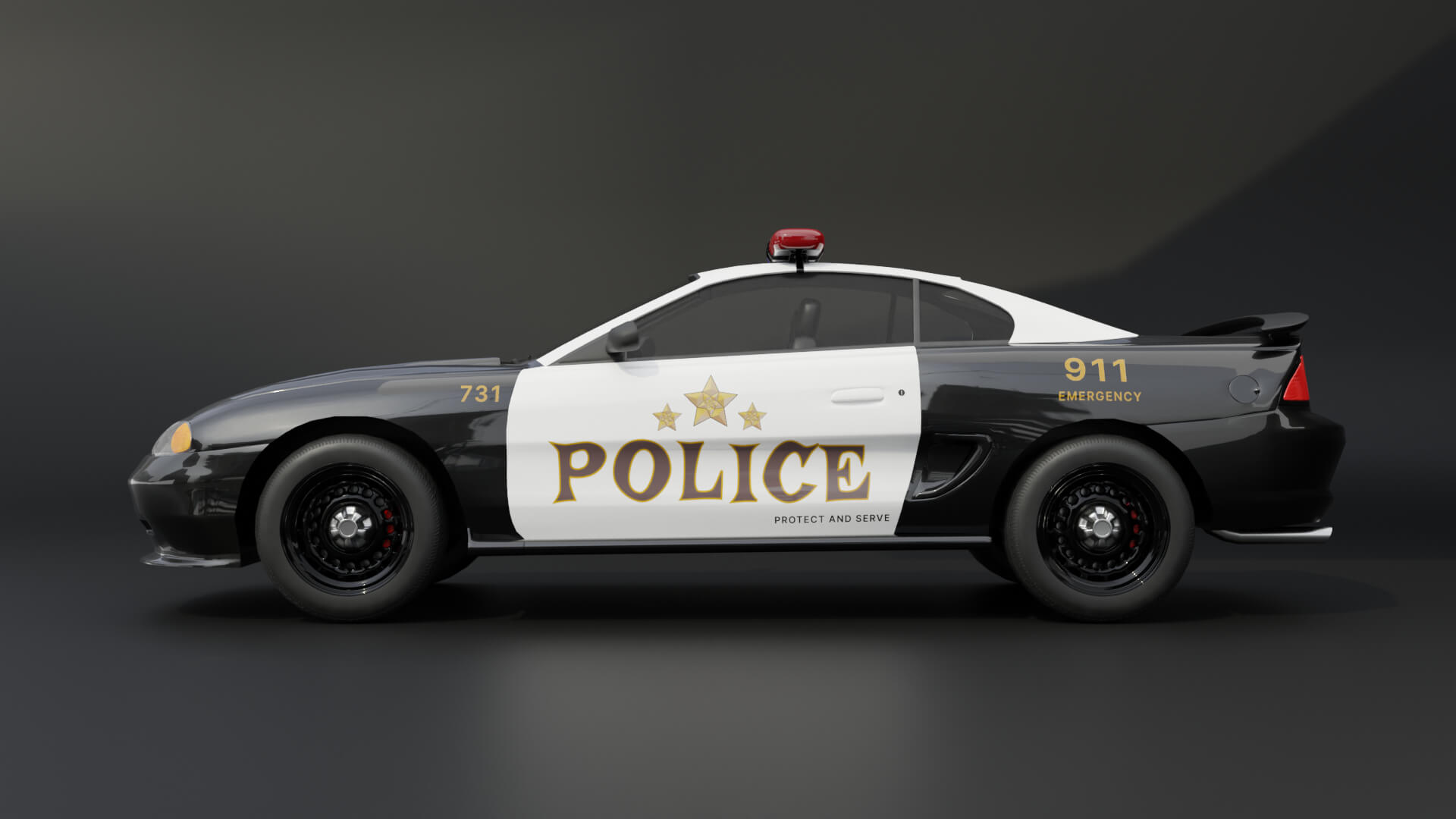 Fast Police Car - 3D Model by 3DPolyForge