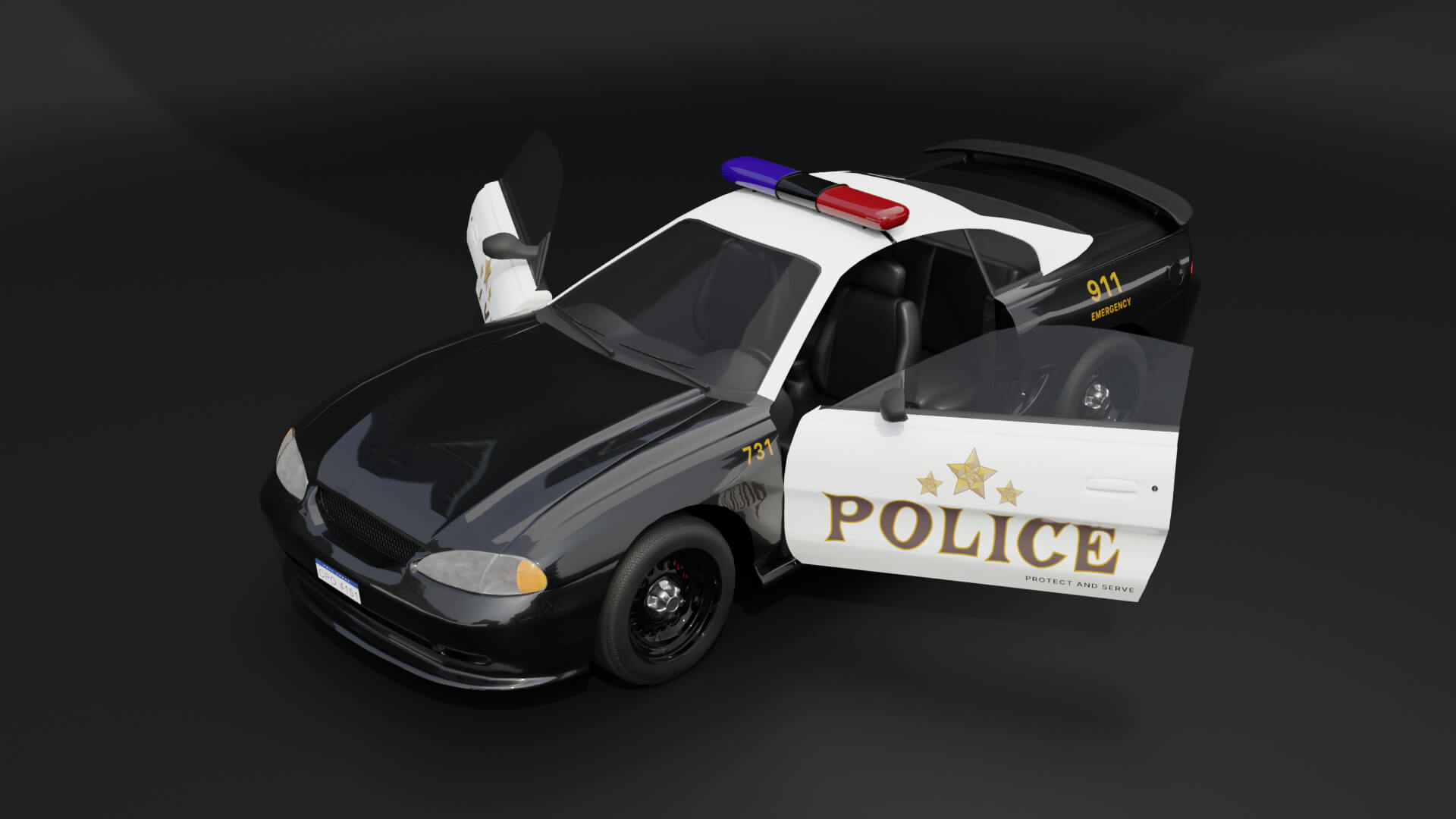 Fast Police Car - 3D Model by 3DPolyForge