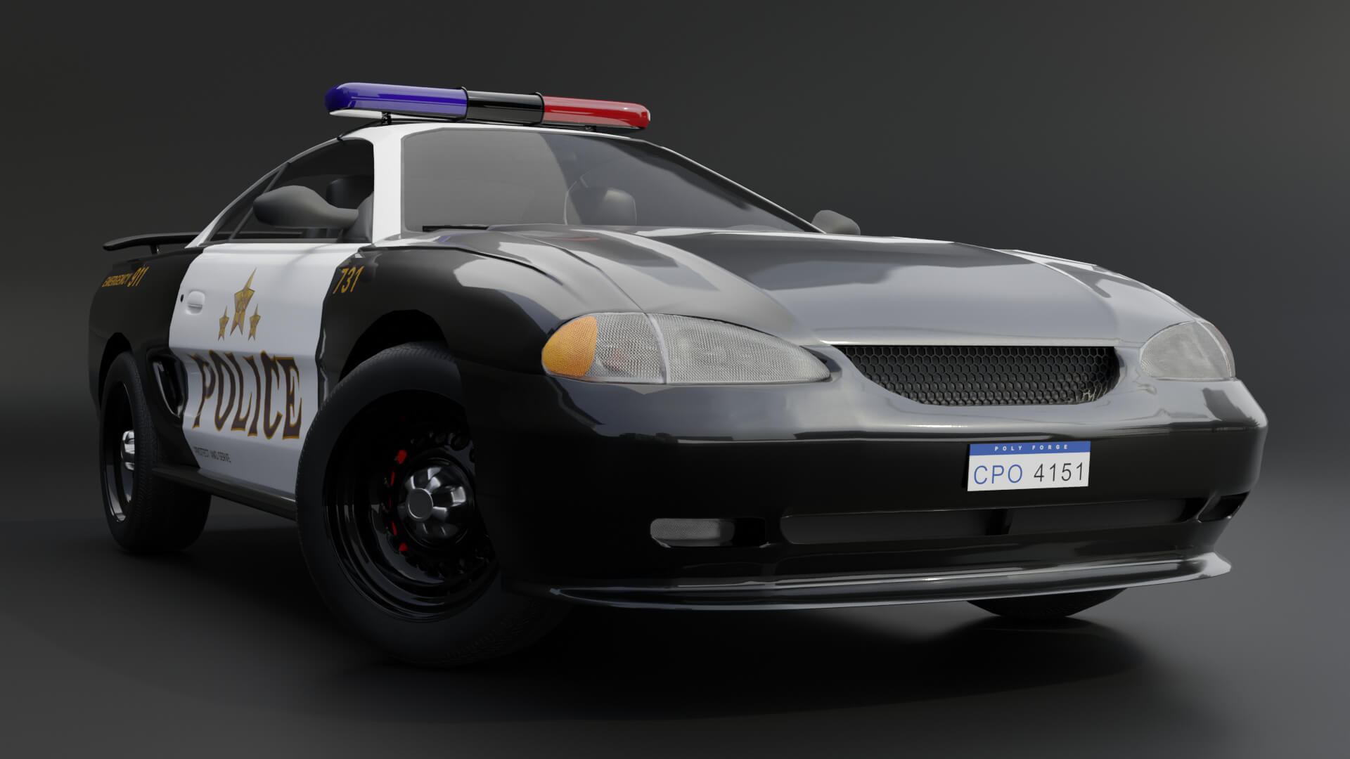 Fast Police Car - 3D Model by 3DPolyForge
