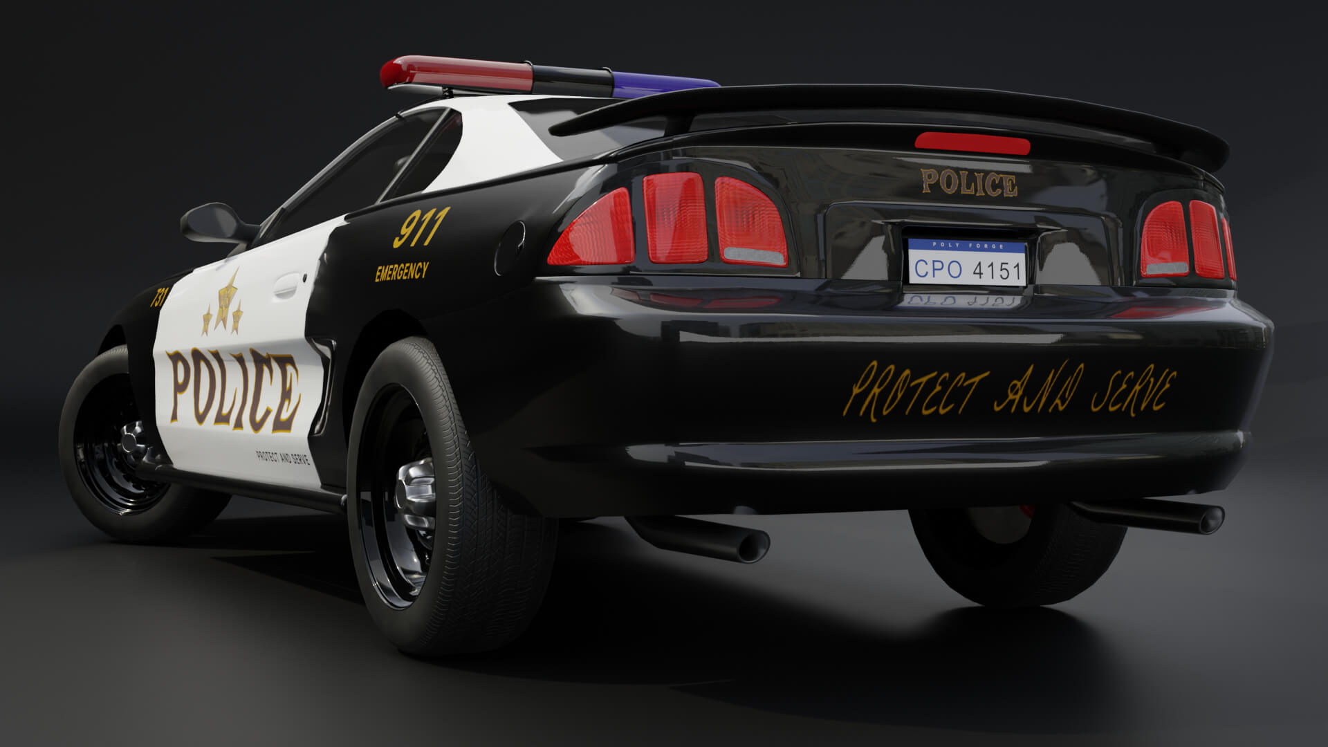 Fast Police Car - 3D Model by 3DPolyForge