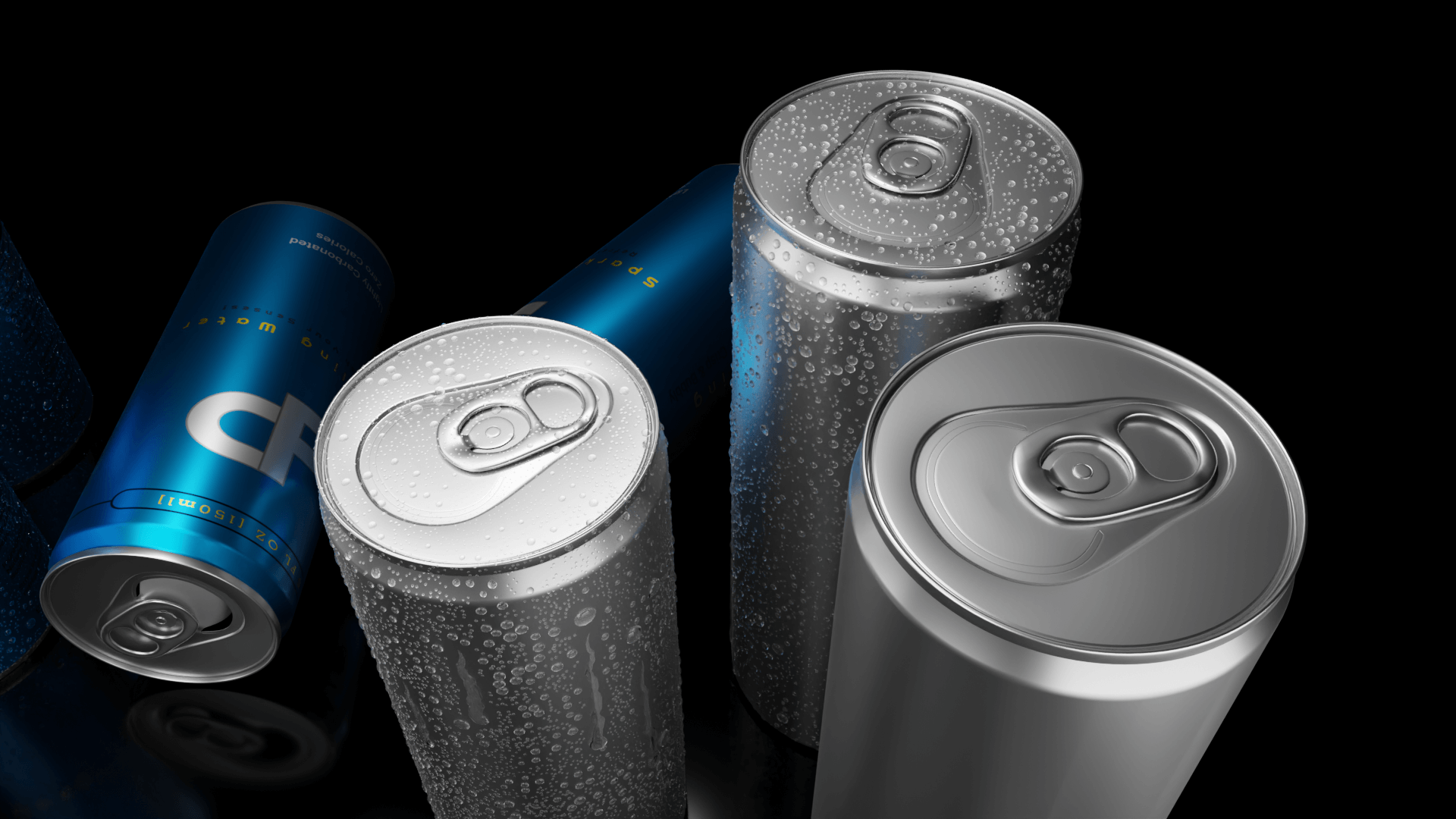 Customizable 3D Slim Beverage Cans - 3D Models Collection