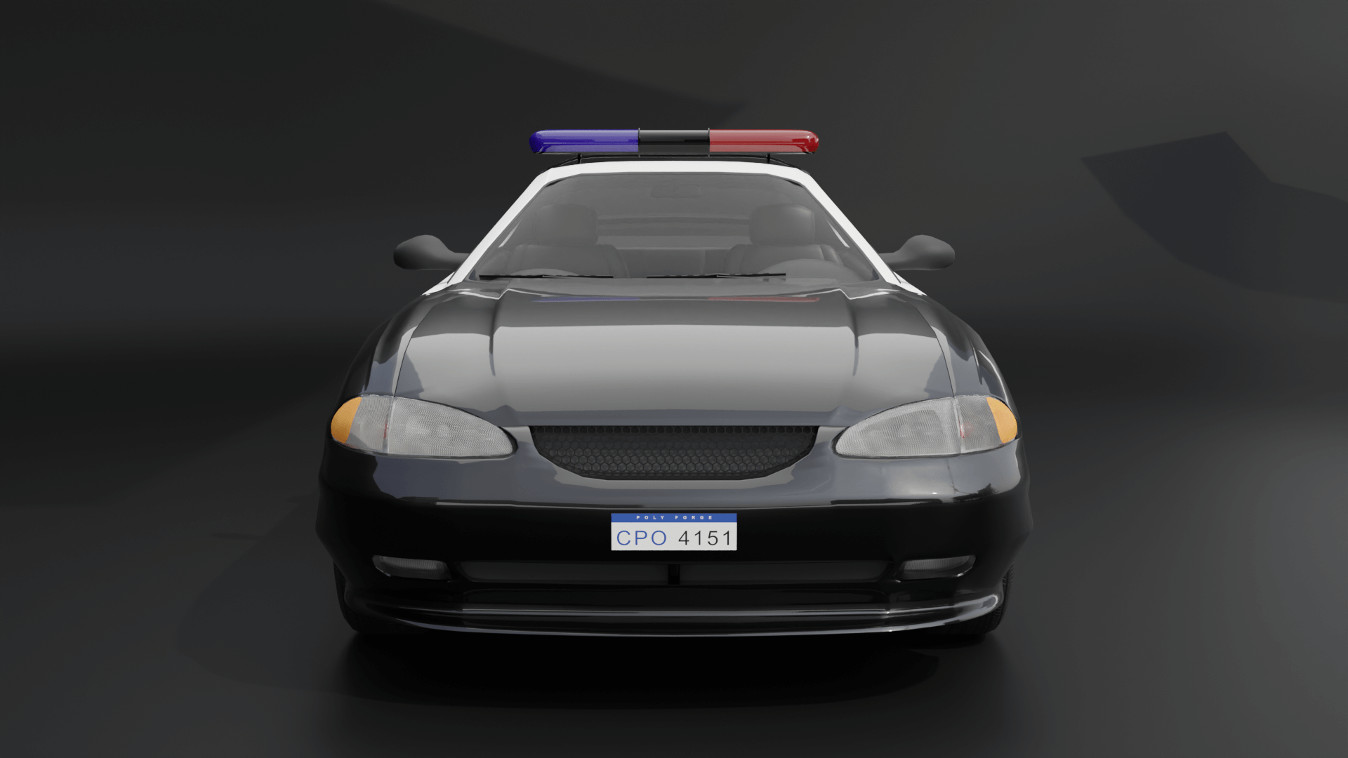 Fast Police Car, Game-Ready, Render Asset - 3D Model 3D Render