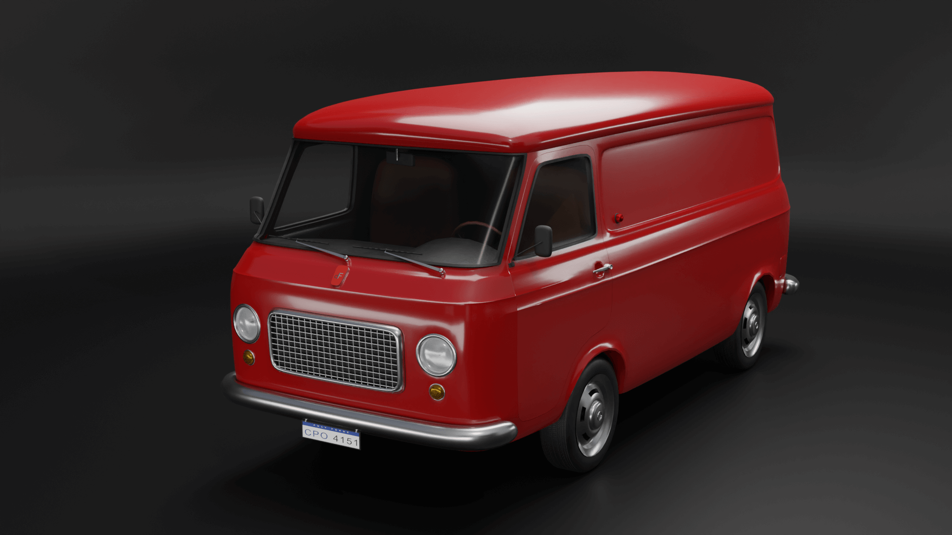 Vintage Cargo Van 3D Model 3D Render, Digital Art by 3DPolyForge