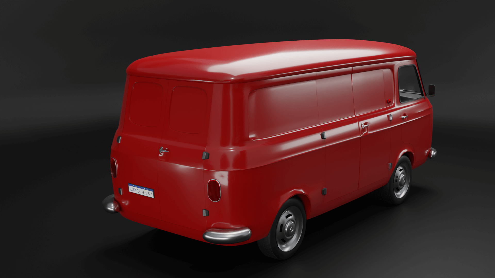 Vintage Cargo Van 3D Model 3D Render, Digital Art by 3DPolyForge