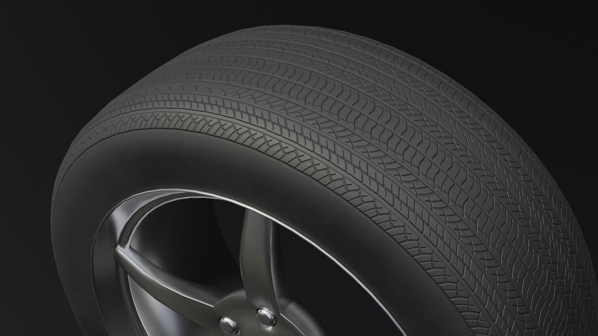 High-Detail Car Wheel for Games and Rendering 3D Model by 3DPolyForge