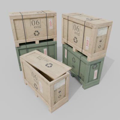 Long Narrow Wooden Crate - Customizable Shipping Box 3D Model by ...
