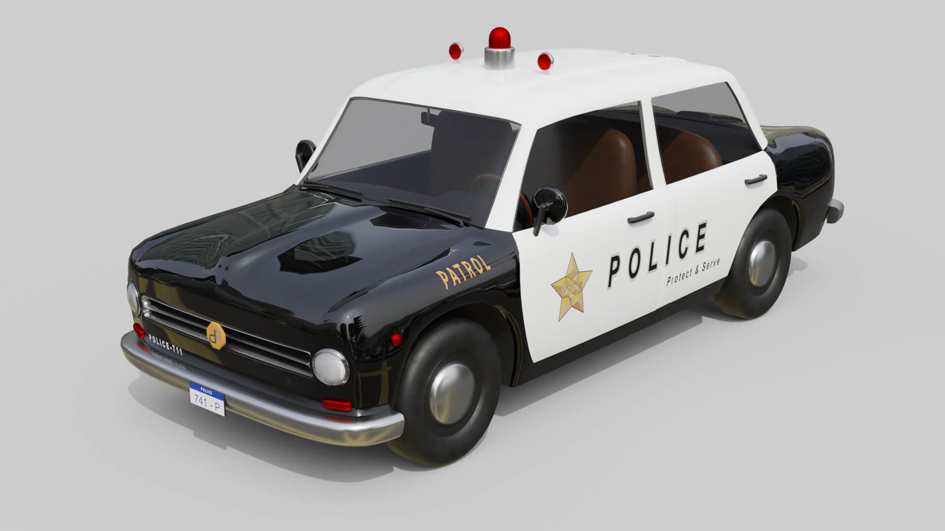 Low Poly Vintage Sedan Cars Game Ready and Render Asset by 3DPolyForge