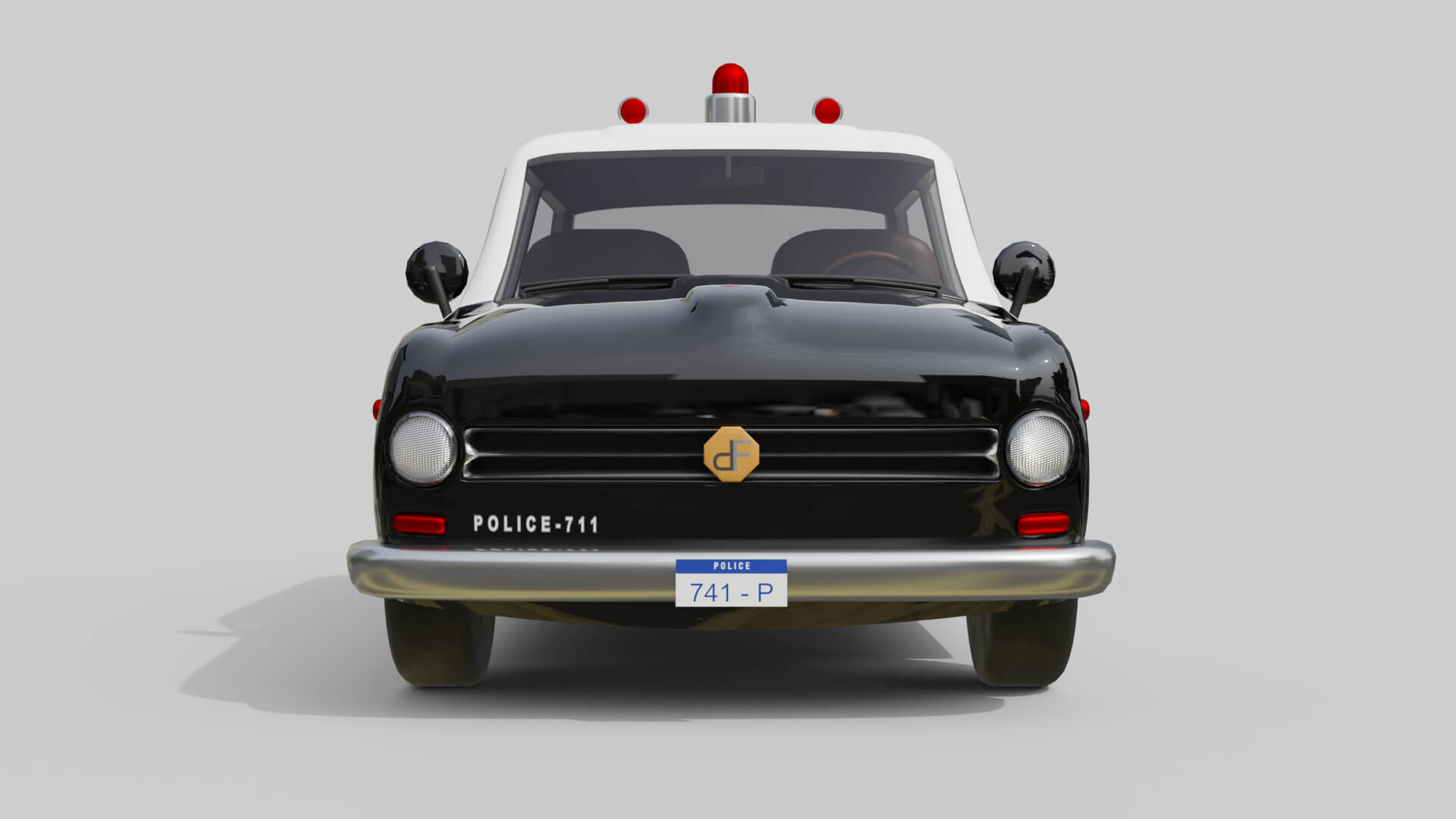 Low Poly Vintage Police Car - 3D Model by 3DPolyForge