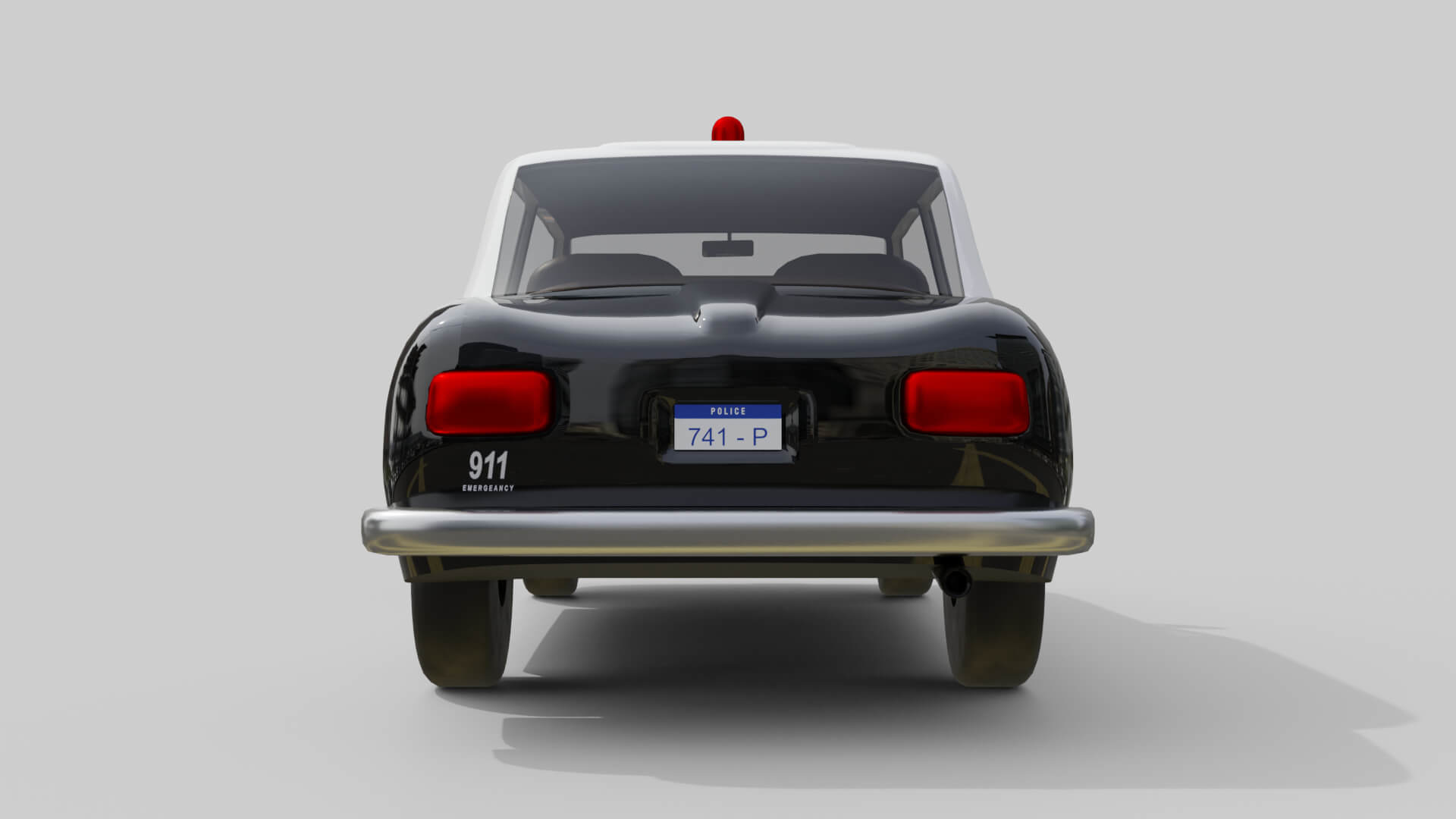 Low Poly Vintage Police Car - 3D Model by 3DPolyForge