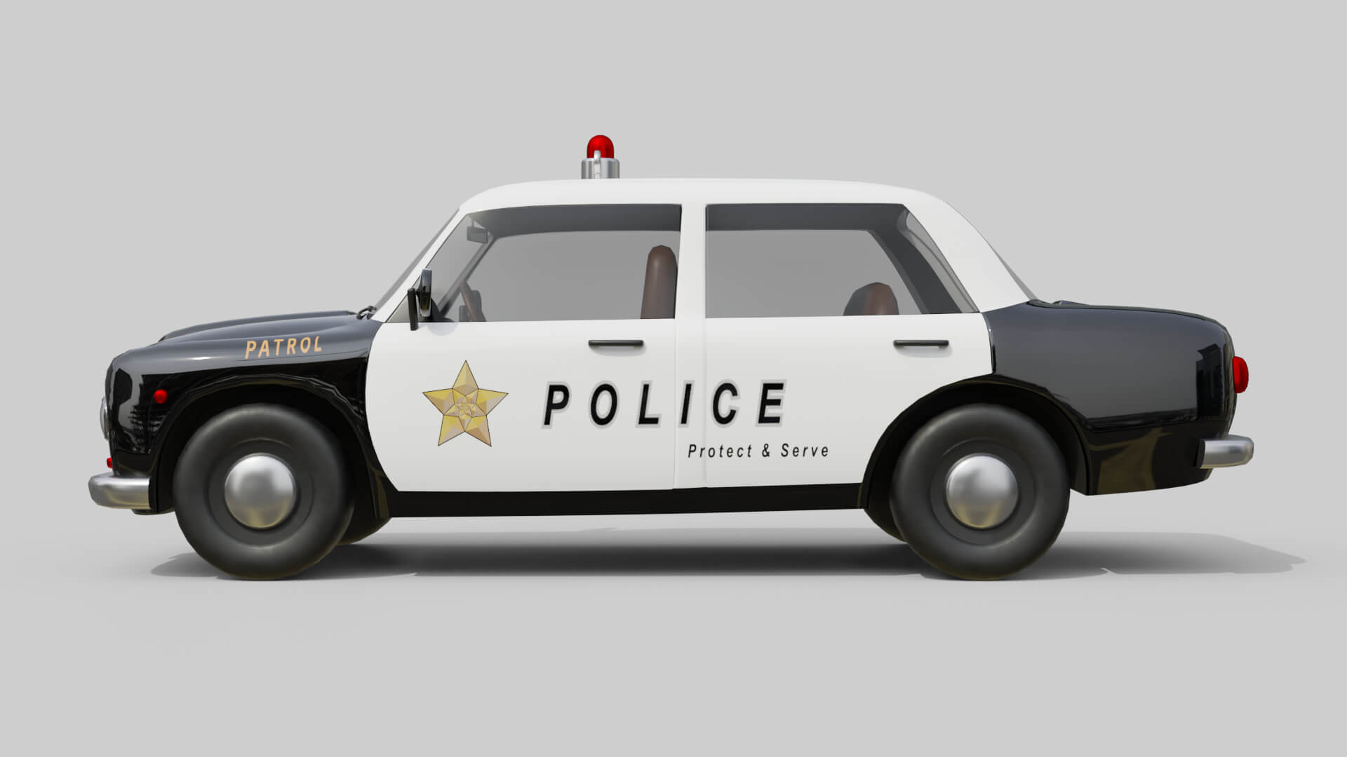 Low Poly Vintage Police Car - 3D Model by 3DPolyForge