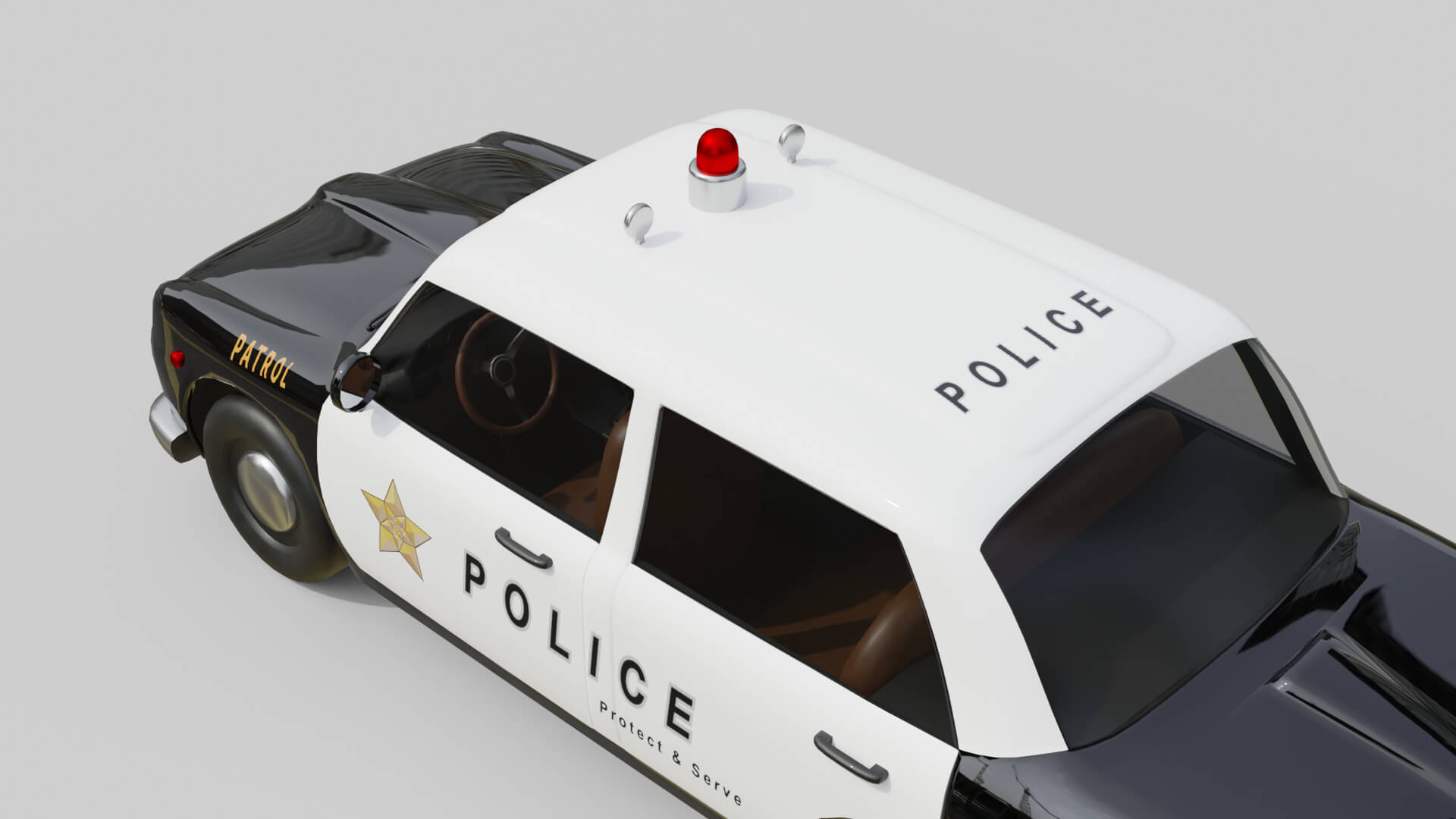 Low Poly Vintage Police Car - 3D Model by 3DPolyForge