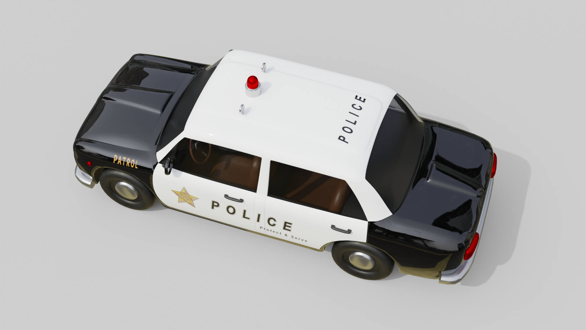 Low Poly Vintage Police Car - 3D Model by 3DPolyForge
