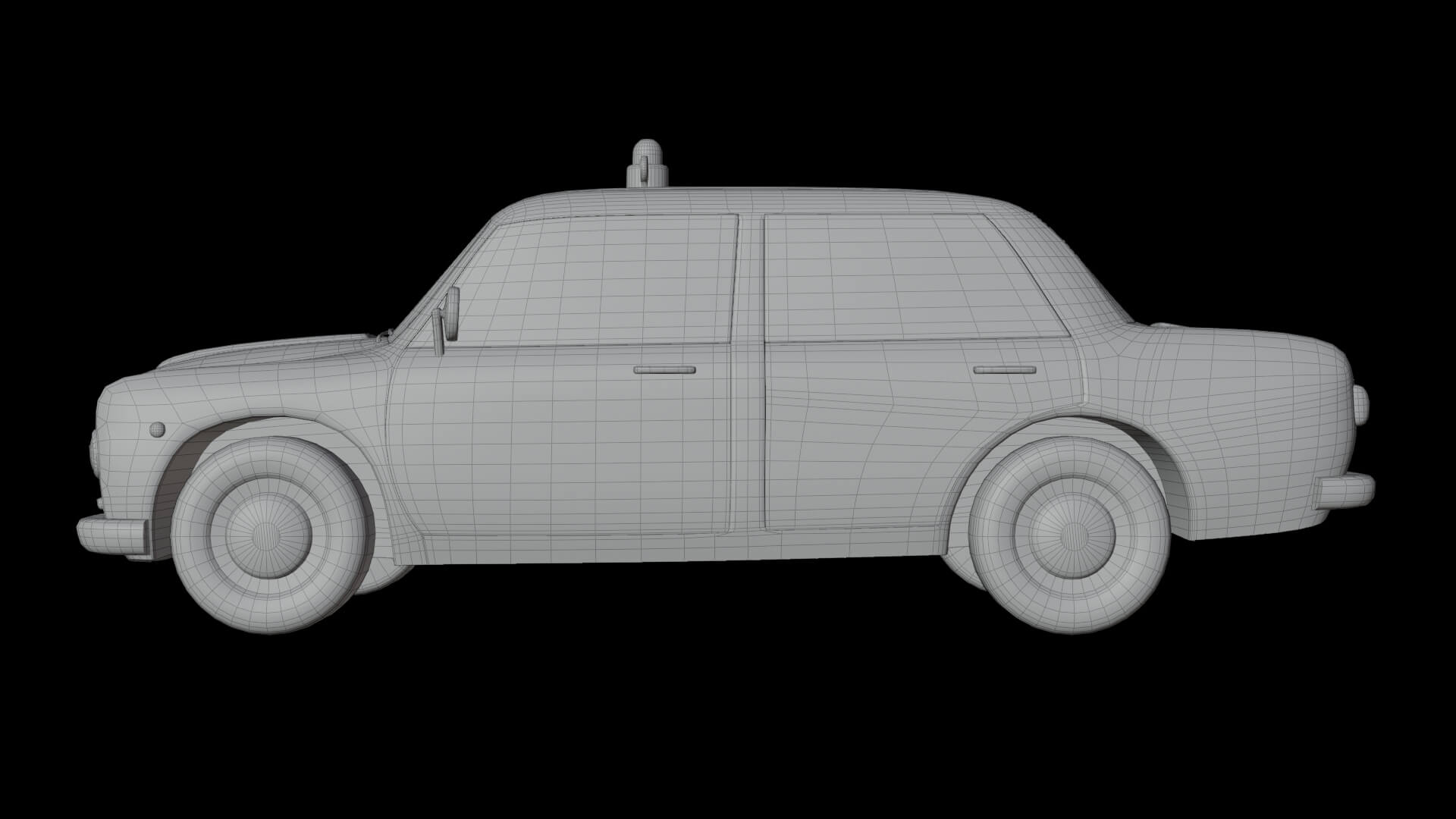 Low Poly Vintage Police Car - 3D Model by 3DPolyForge