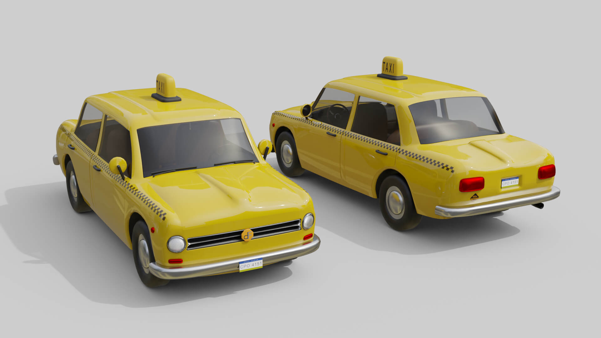 Low Poly Vintage Sedan Cars Game Ready and Render Asset by 3DPolyForge