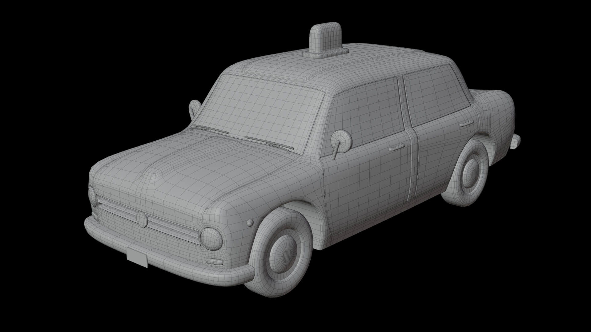 Low Poly Vintage Sedan Cars Game Ready and Render Asset by 3DPolyForge