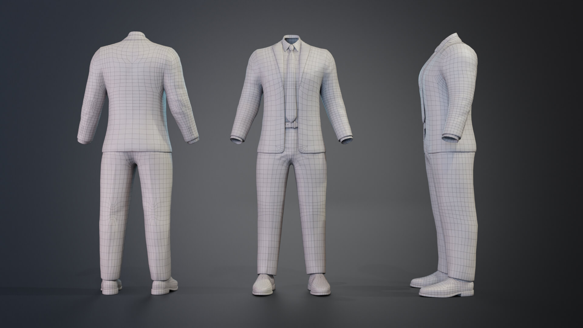 Men Formal Suit - Animation and Game Ready Low Poly 3D Model by 3DPolyForge