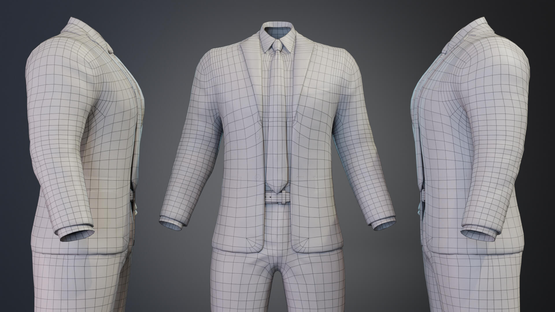 Men Formal Suit - Animation and Game Ready Low Poly 3D Model by 3DPolyForge
