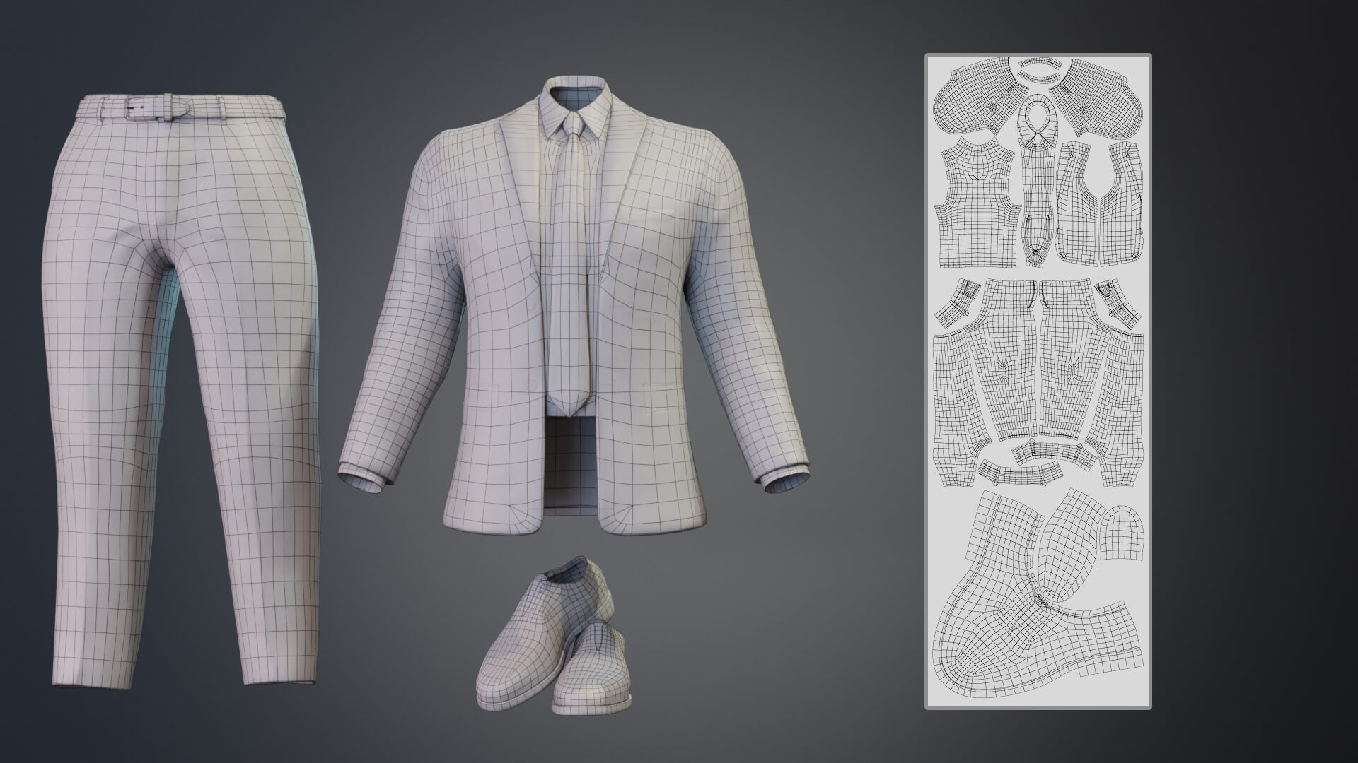 Men Formal Suit - Animation and Game Ready Low Poly 3D Model by 3DPolyForge