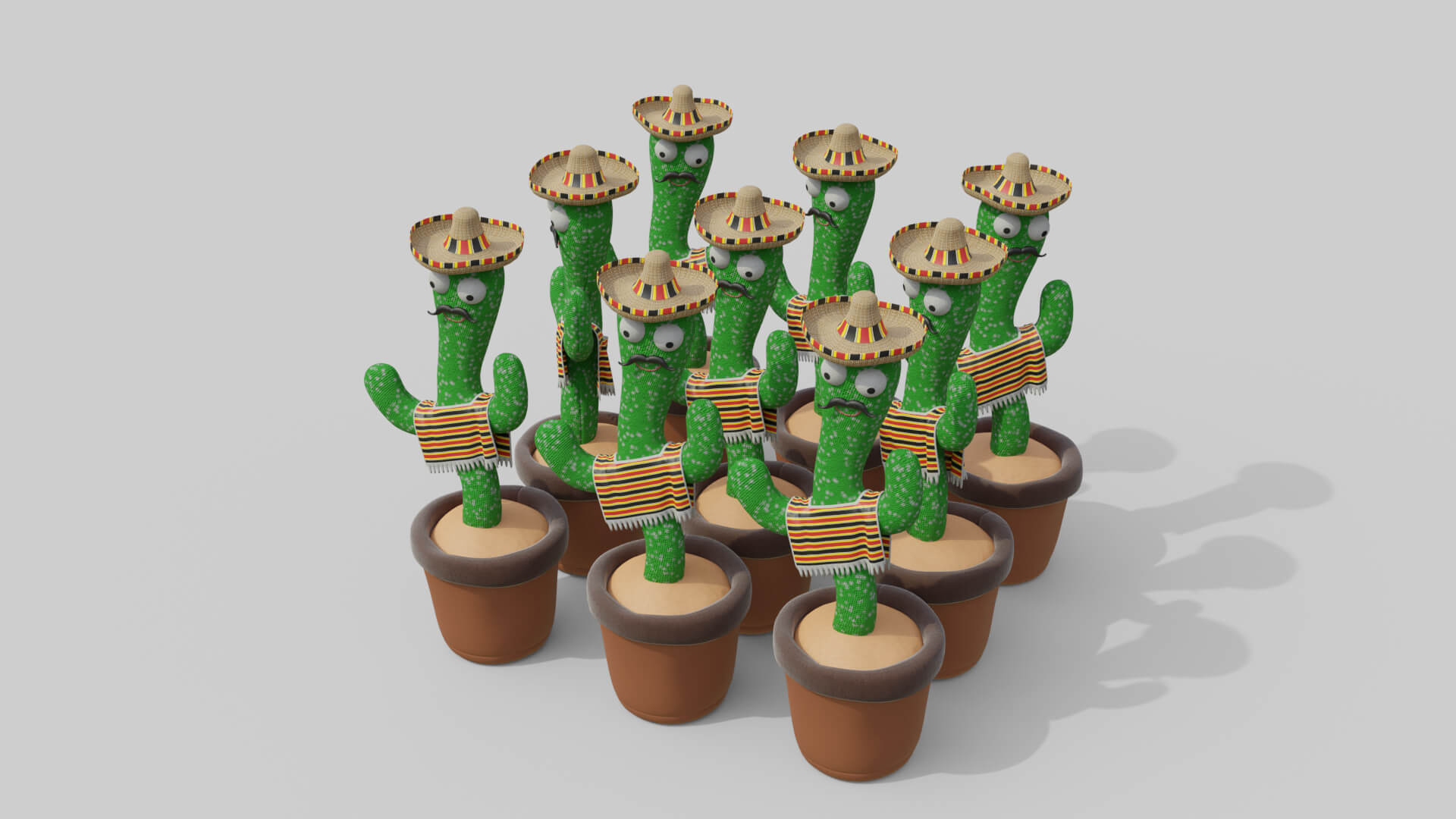 Mexican Dancing Cactus Toy - Rigged and Animated 3D Model by 3DPolyForge