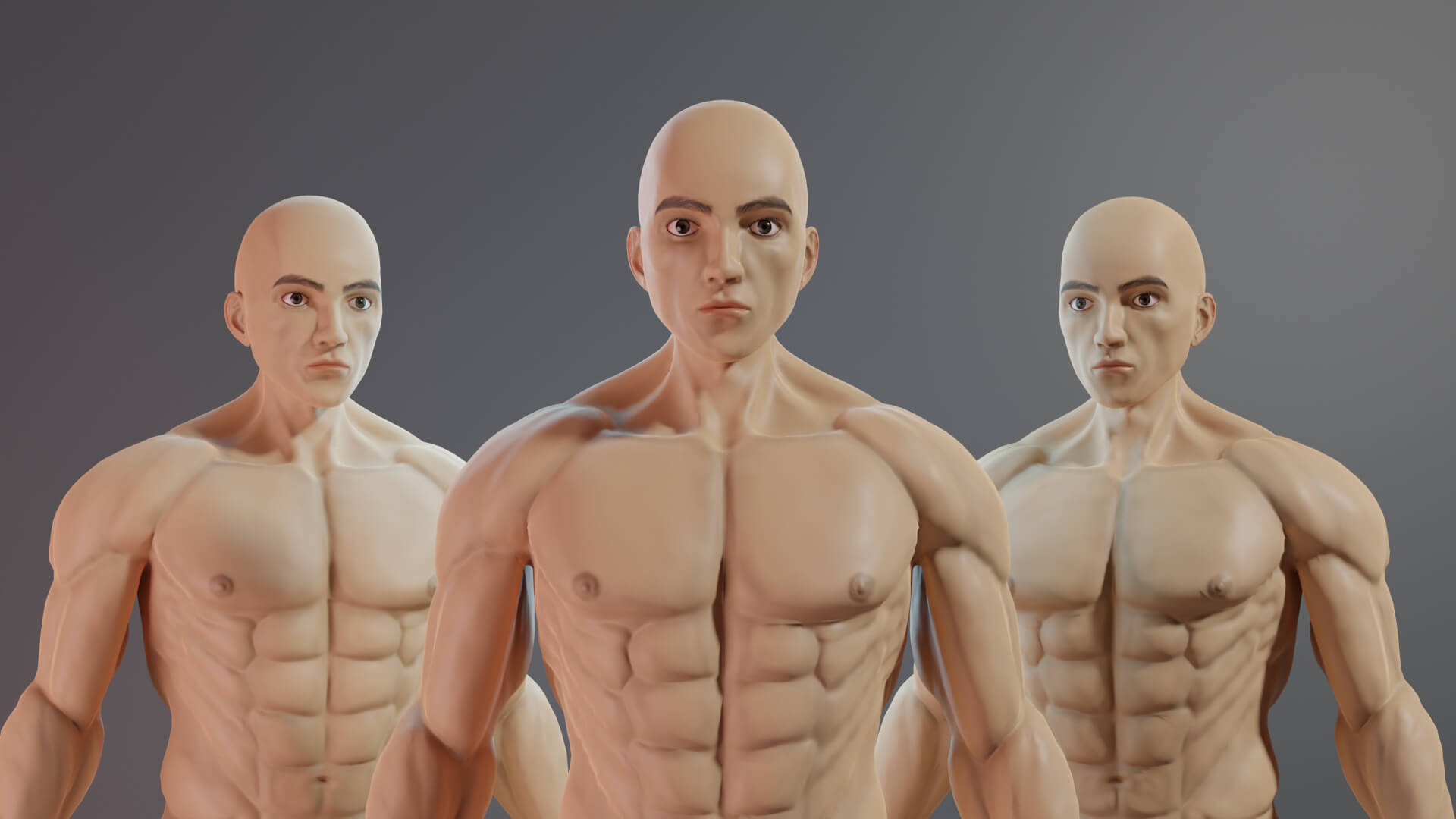 Realistic 3D Male Muscular Character Game Ready by 3DPolyForge