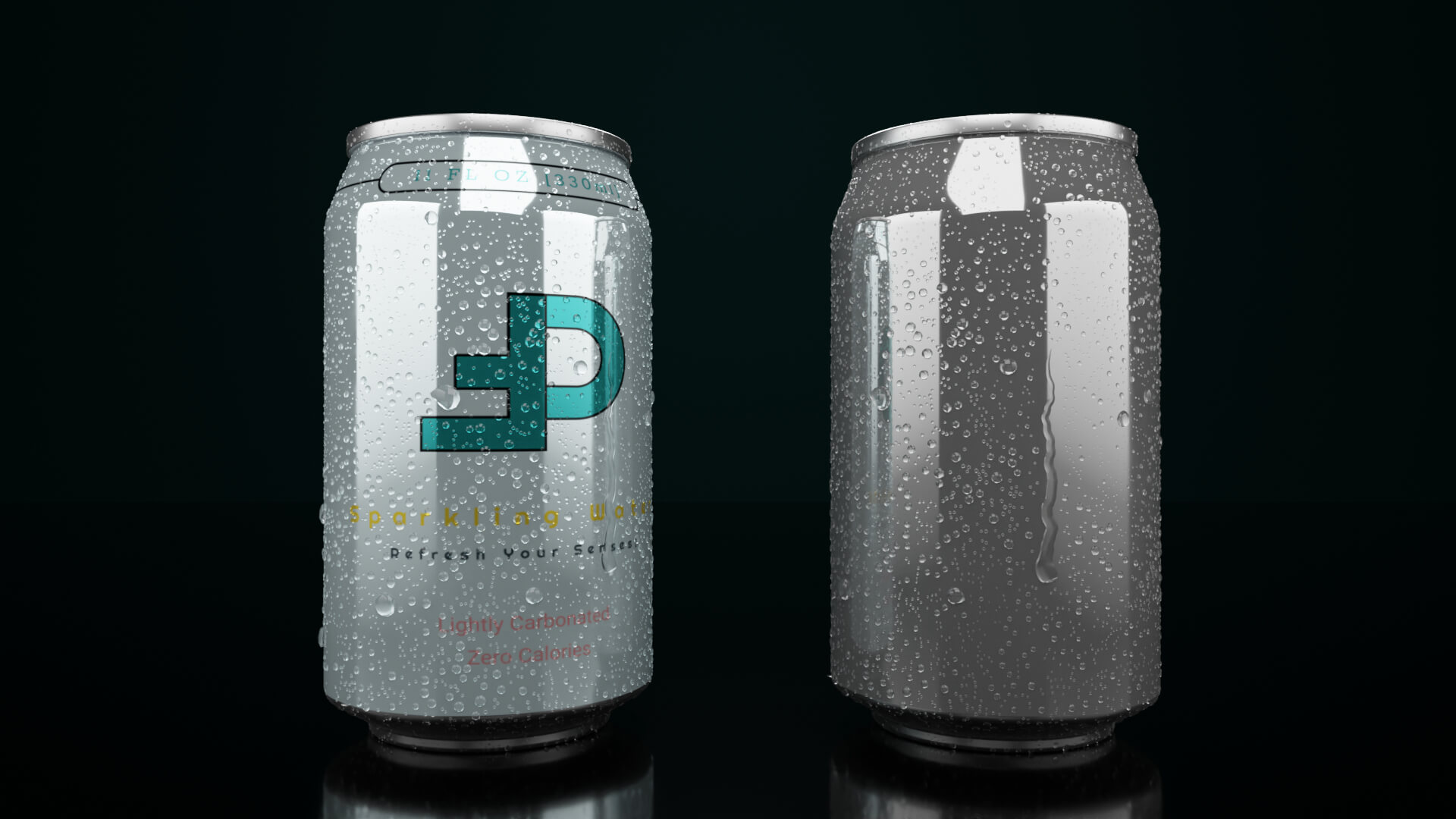 Regular Beverage Cans Set Open and Closed Tabs With Droplets by 3DPolyForge