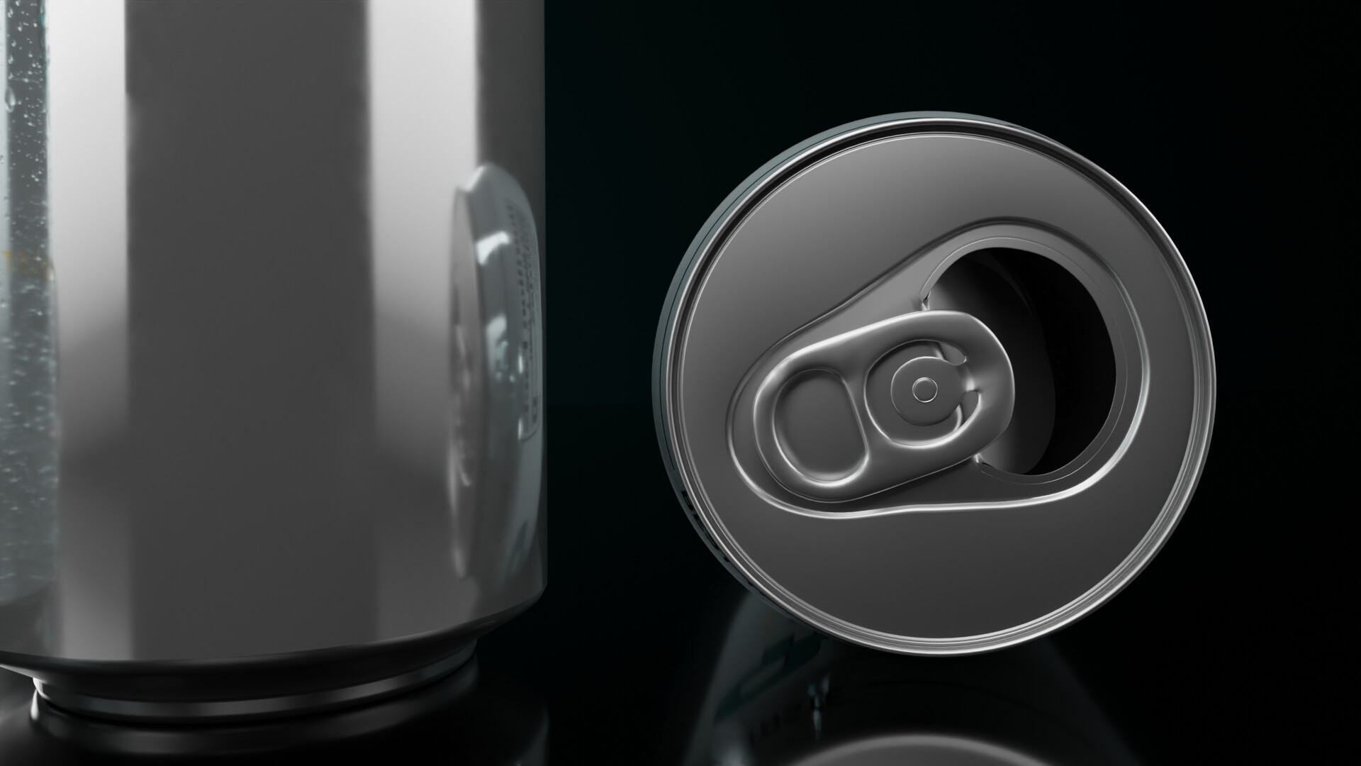 Regular 355ml Beverage Can Open and Closed Tabs With Droplet - 3D Model ...