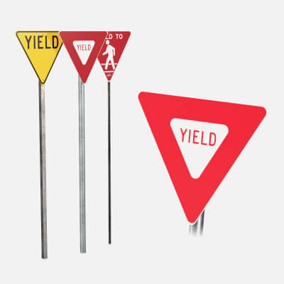 Road Signs - Yield 3D Model by 3DPolyForge