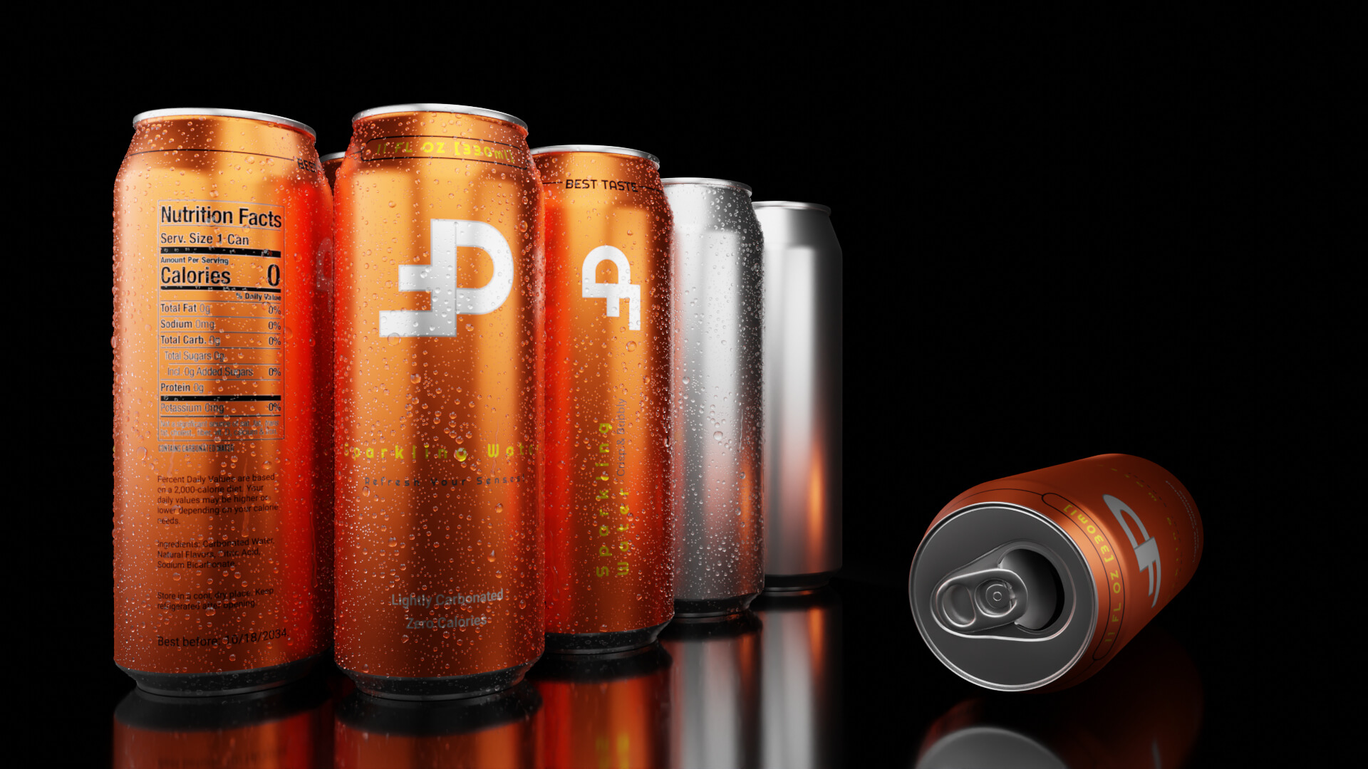 Sleek 330ml Beverage Can Open and Closed Tabs With Droplets - 3D Model ...