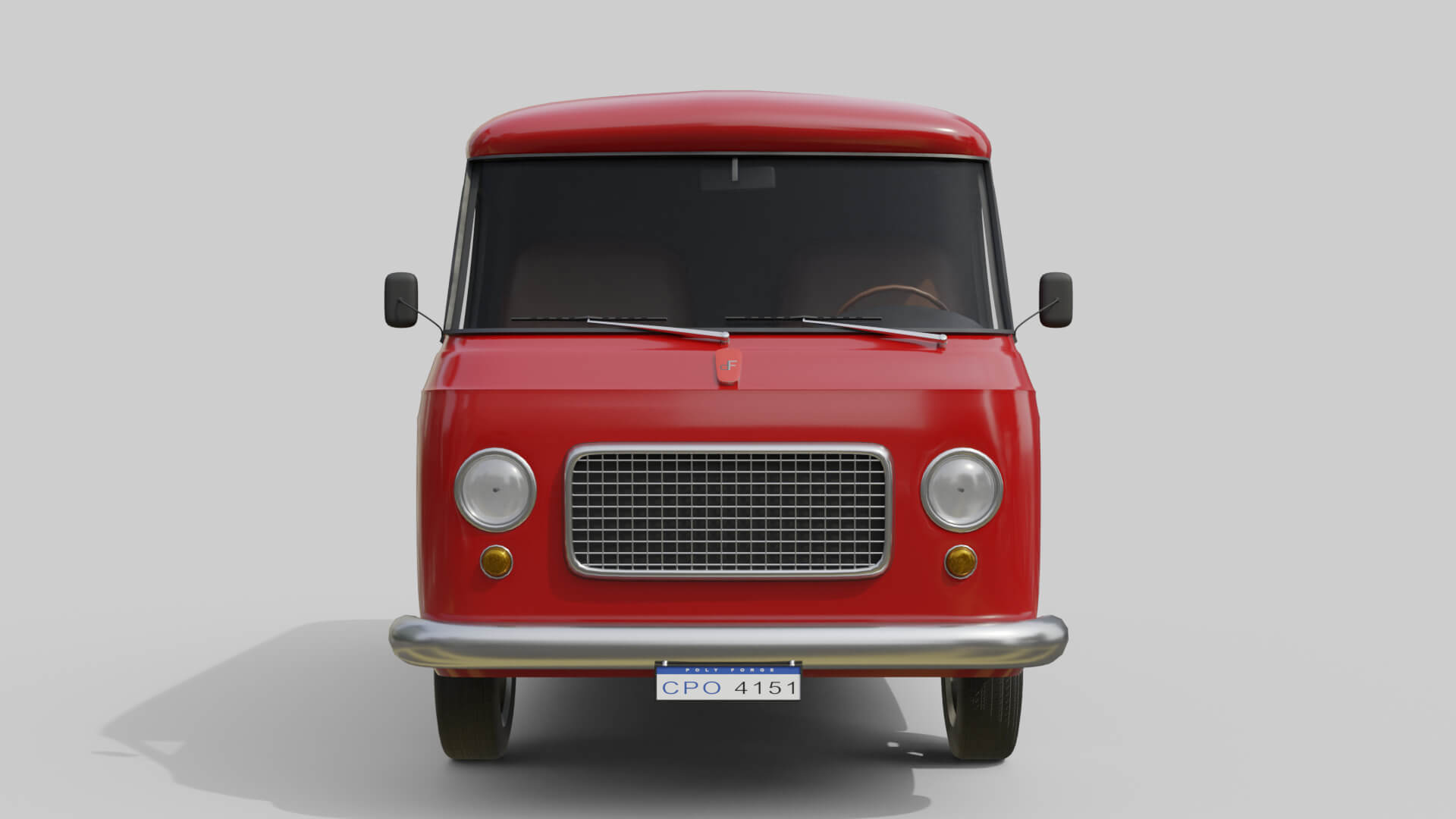 Realistic Vintage Cargo Van High-Detail Game Ready Render As 3D Model ...