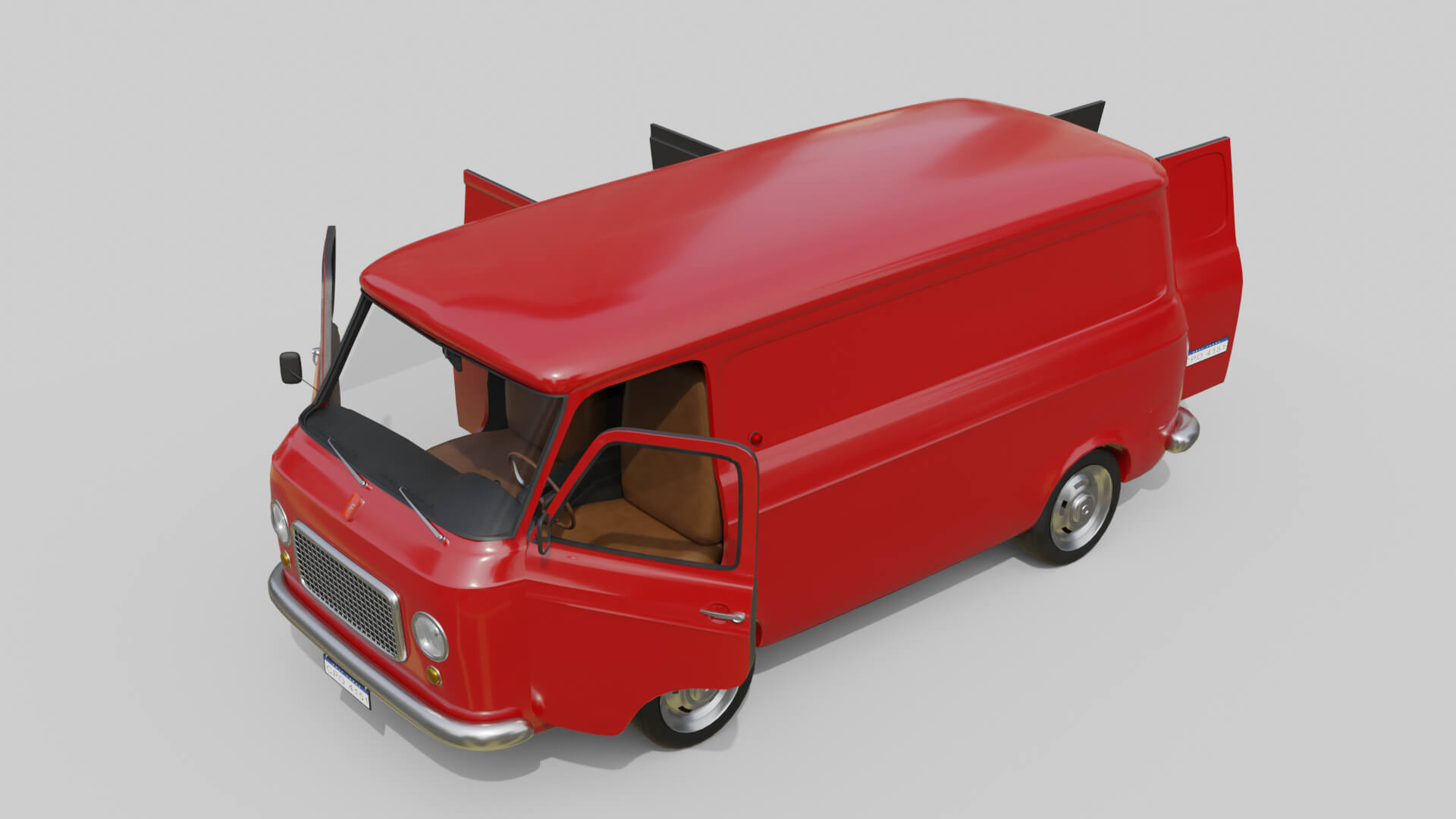 Realistic Vintage Cargo Van High-Detail Game Ready Render As 3D Model ...
