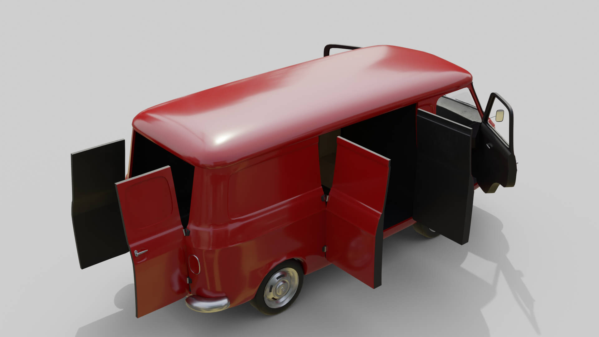 Realistic Vintage Cargo Van High-Detail Game Ready Render As 3D Model ...
