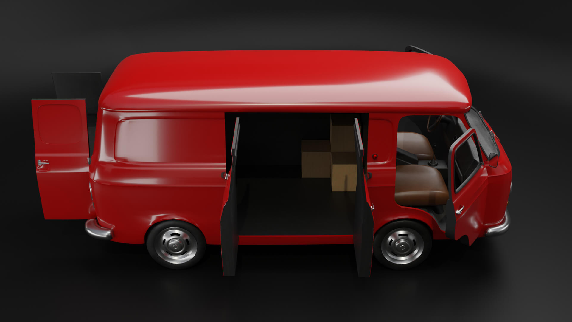 Realistic Vintage Cargo Van High-Detail Game Ready Render As 3D Model ...