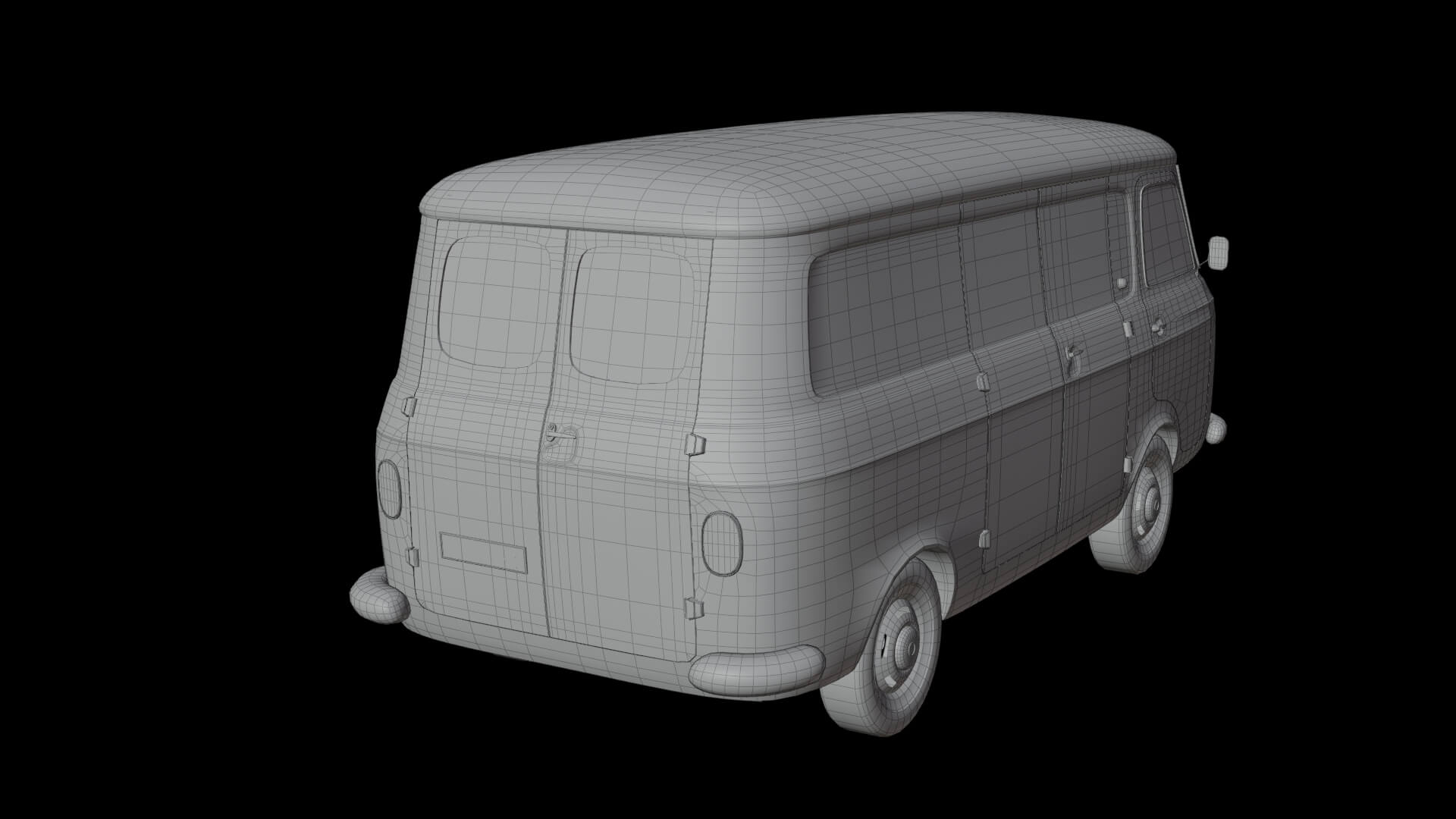 Realistic Vintage Cargo Van High-Detail Game Ready Render As 3D Model ...