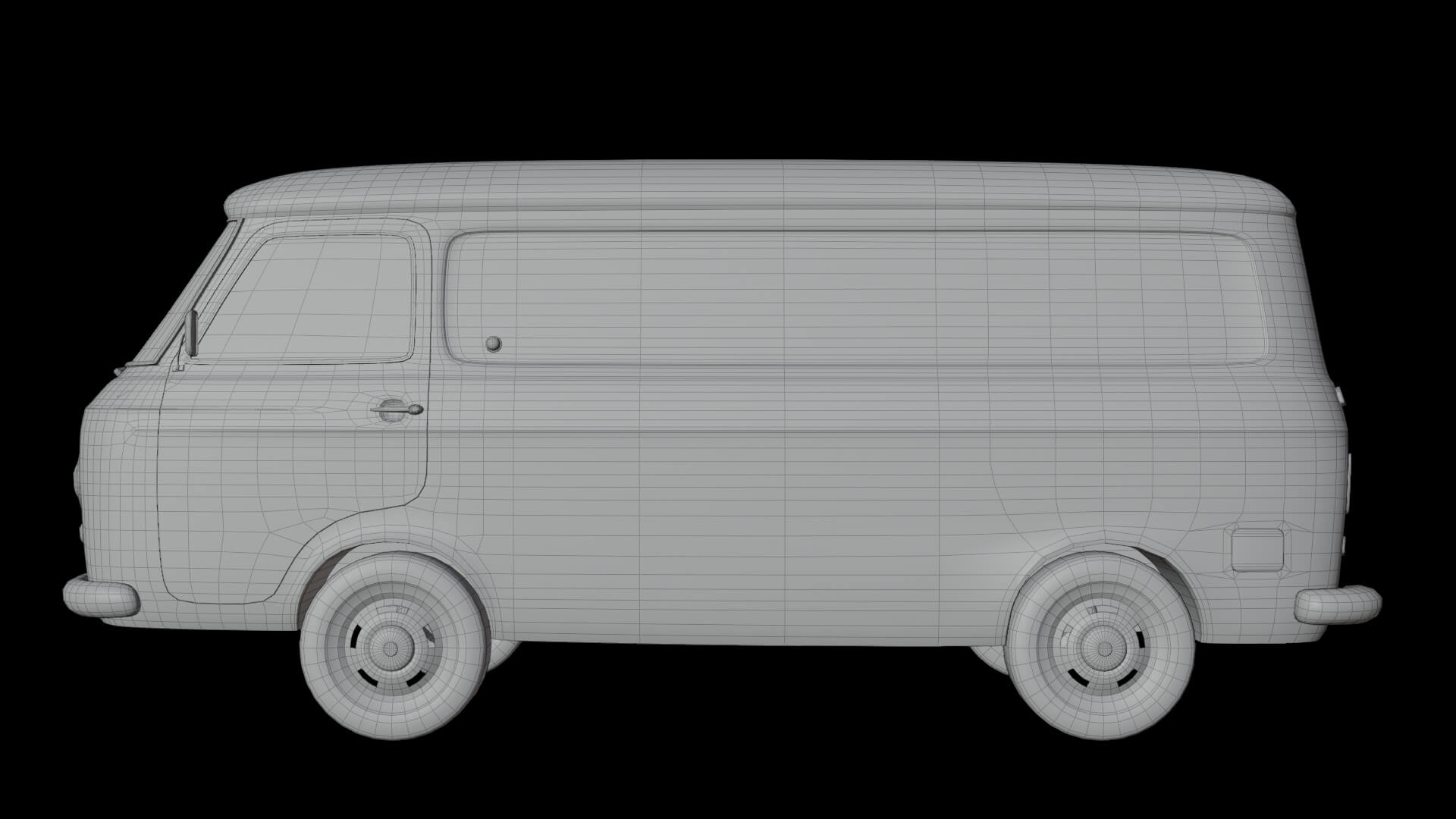 Realistic Vintage Cargo Van High-Detail Game Ready Render As 3D Model ...