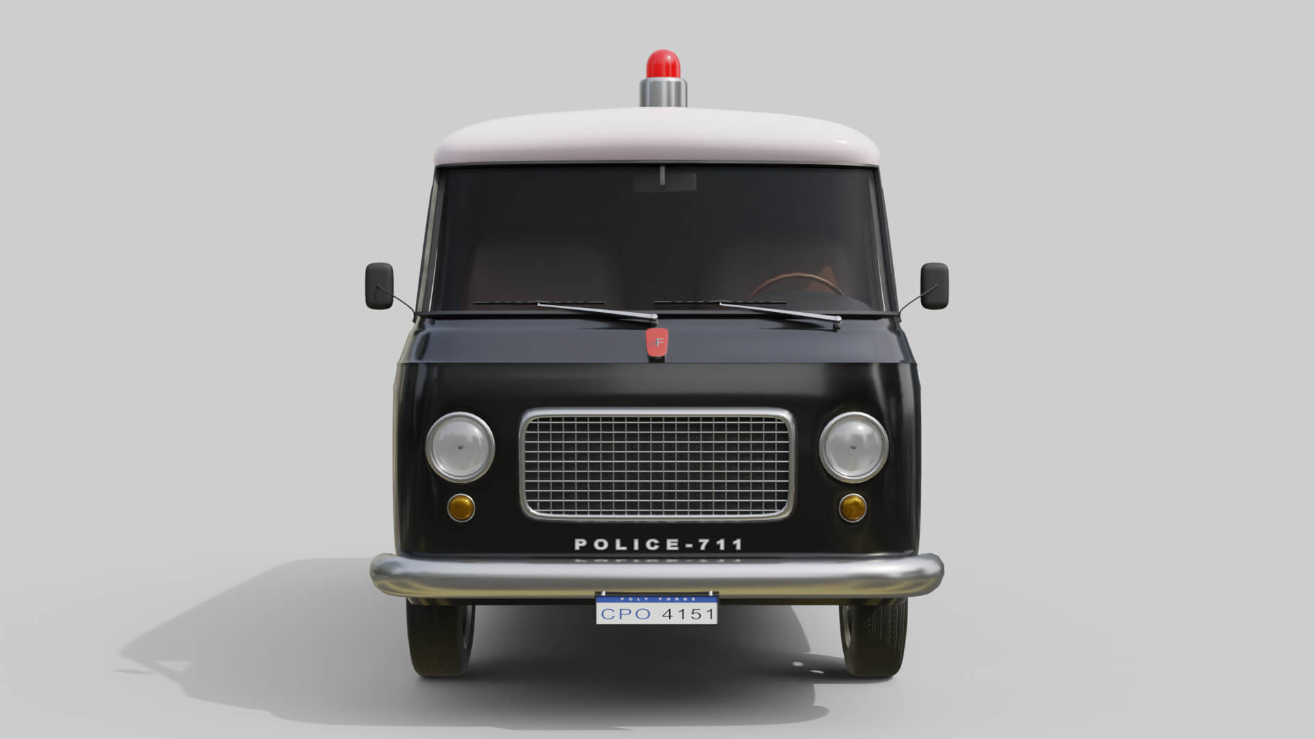 Realistic Vintage Police Van High-Detail Game Ready Asset 3D Model by ...