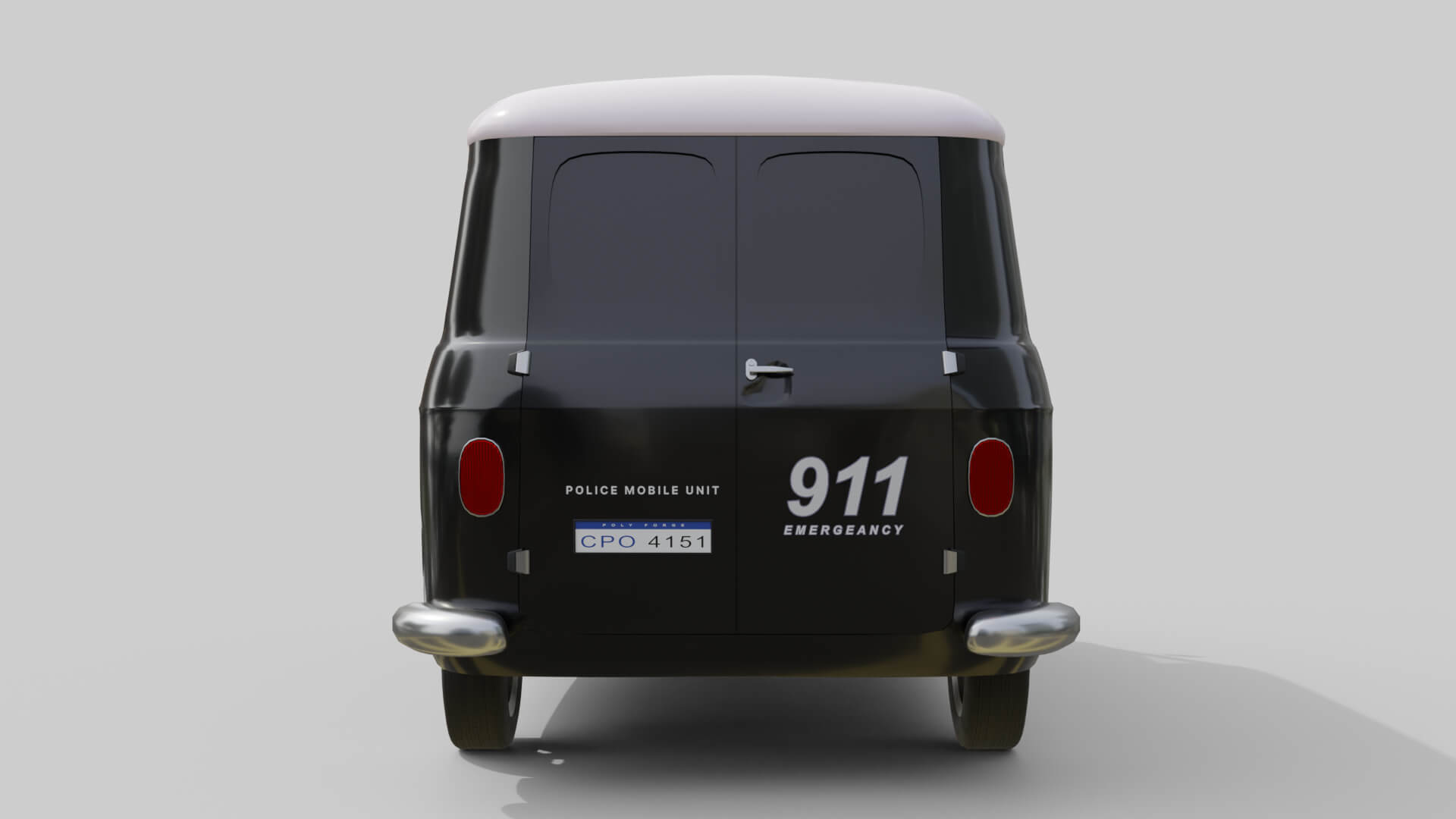 Realistic Vintage Police Van High-Detail Game Ready Asset 3D Model by ...
