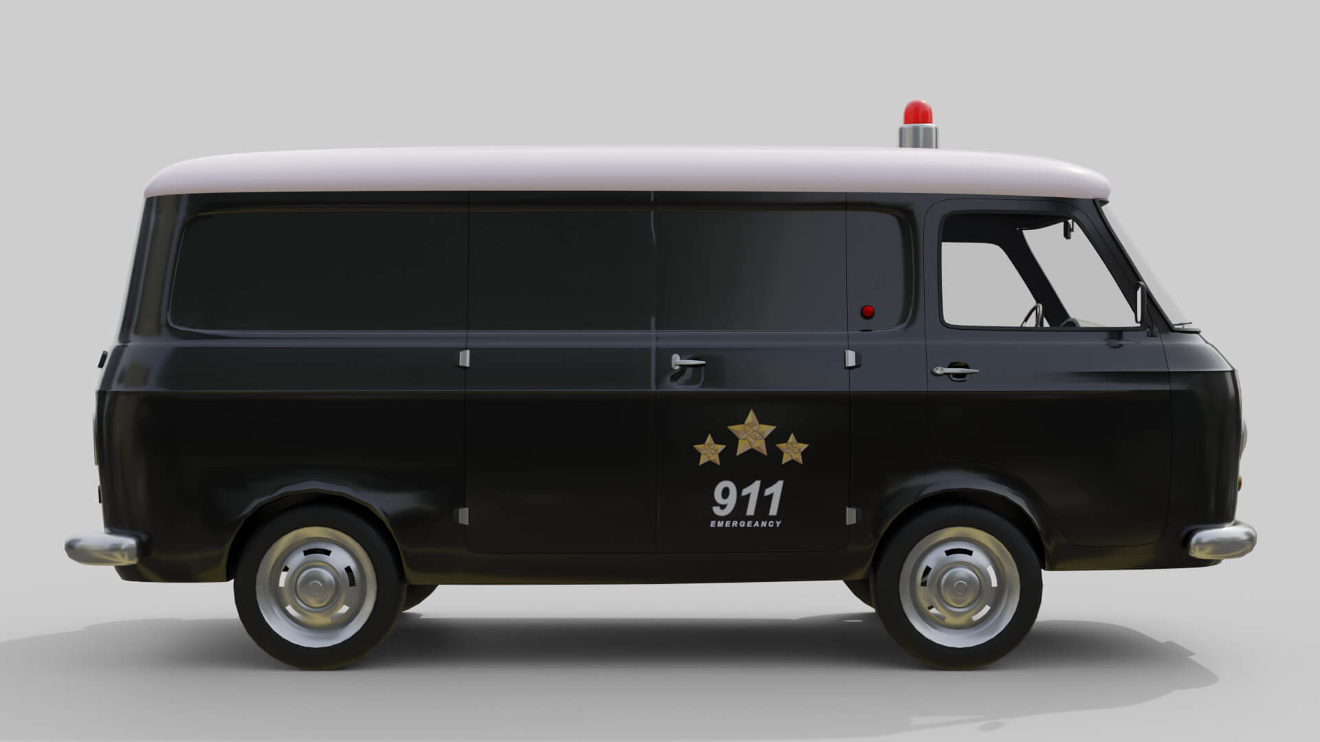 Realistic Vintage Police Van High-Detail Game Ready Asset 3D Model by ...