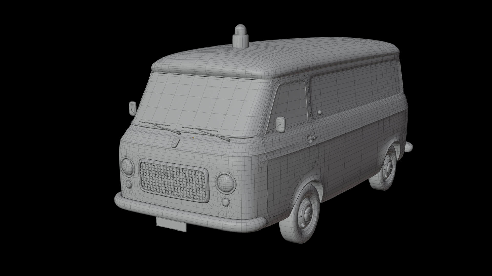 Realistic Vintage Police Van High-Detail Game Ready Asset 3D Model by ...