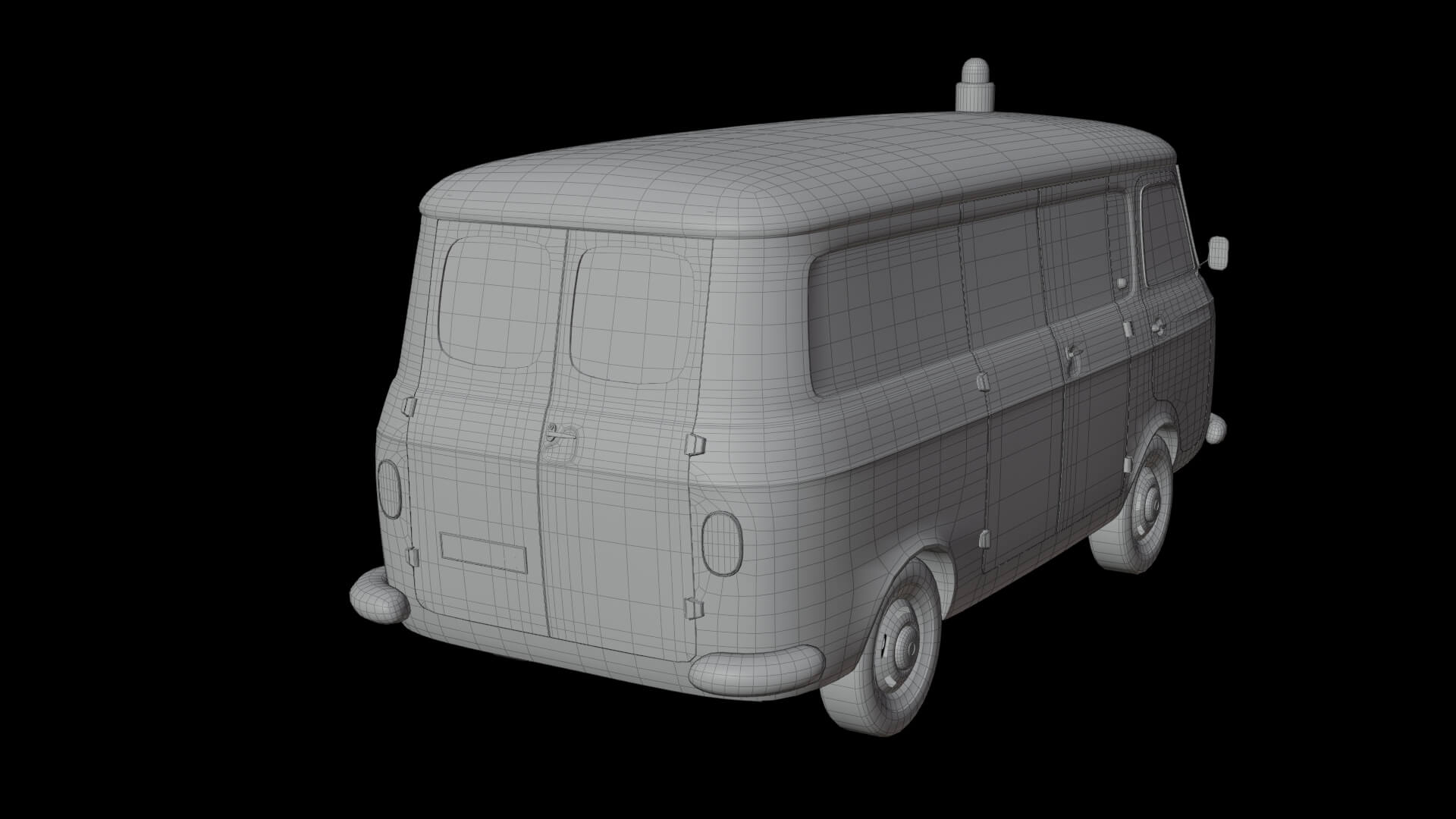 Realistic Vintage Police Van High-Detail Game Ready Asset 3D Model by ...