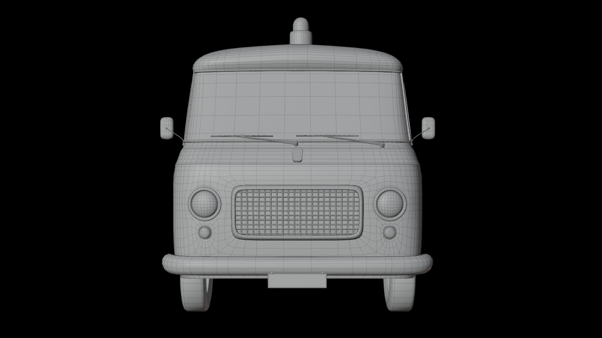 Realistic Vintage Police Van High-Detail Game Ready Asset 3D Model by ...