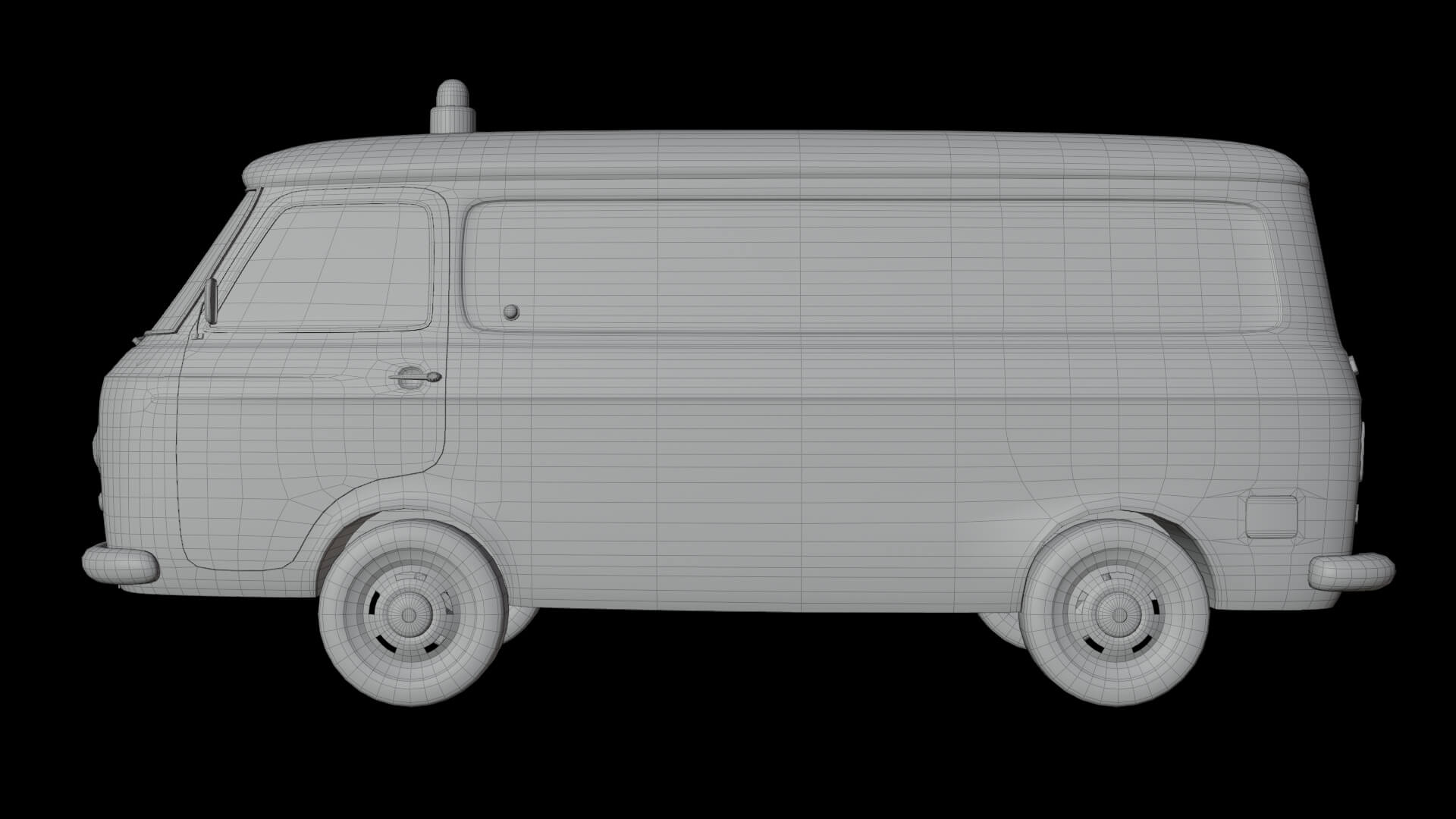 Realistic Vintage Police Van High-Detail Game Ready Asset 3D Model by ...