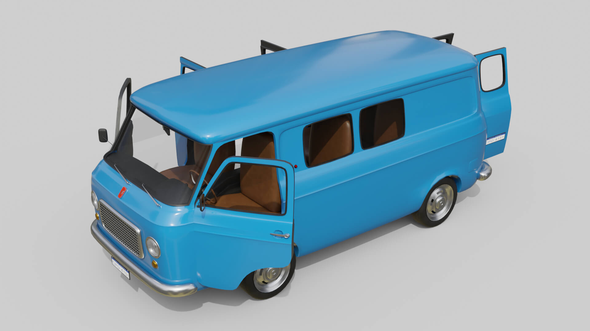 Realistic Vintage Transport Van High-Detail Game Ready Asset 3D Model ...