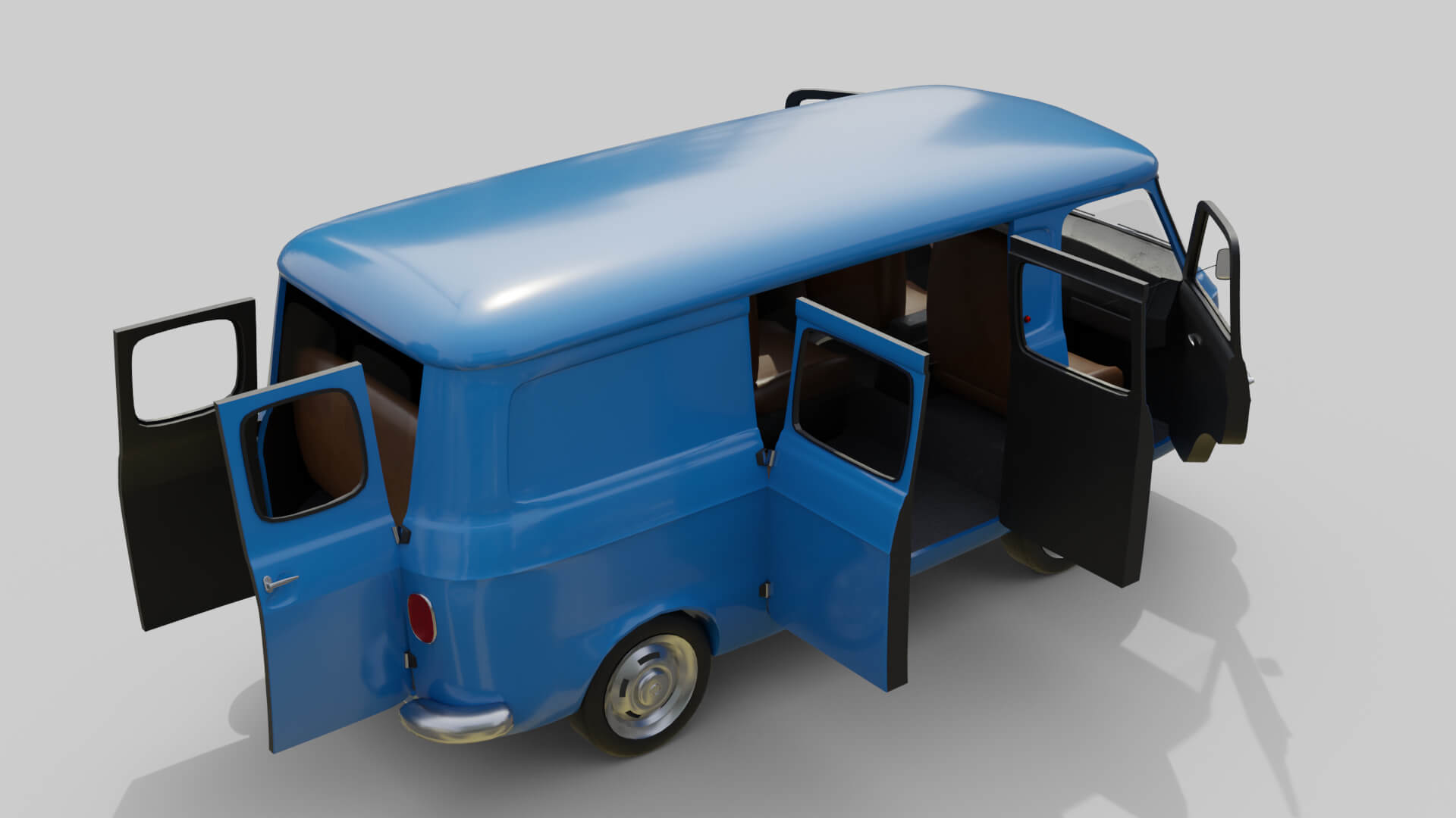 Realistic Vintage Transport Van High-Detail Game Ready Asset 3D Model ...