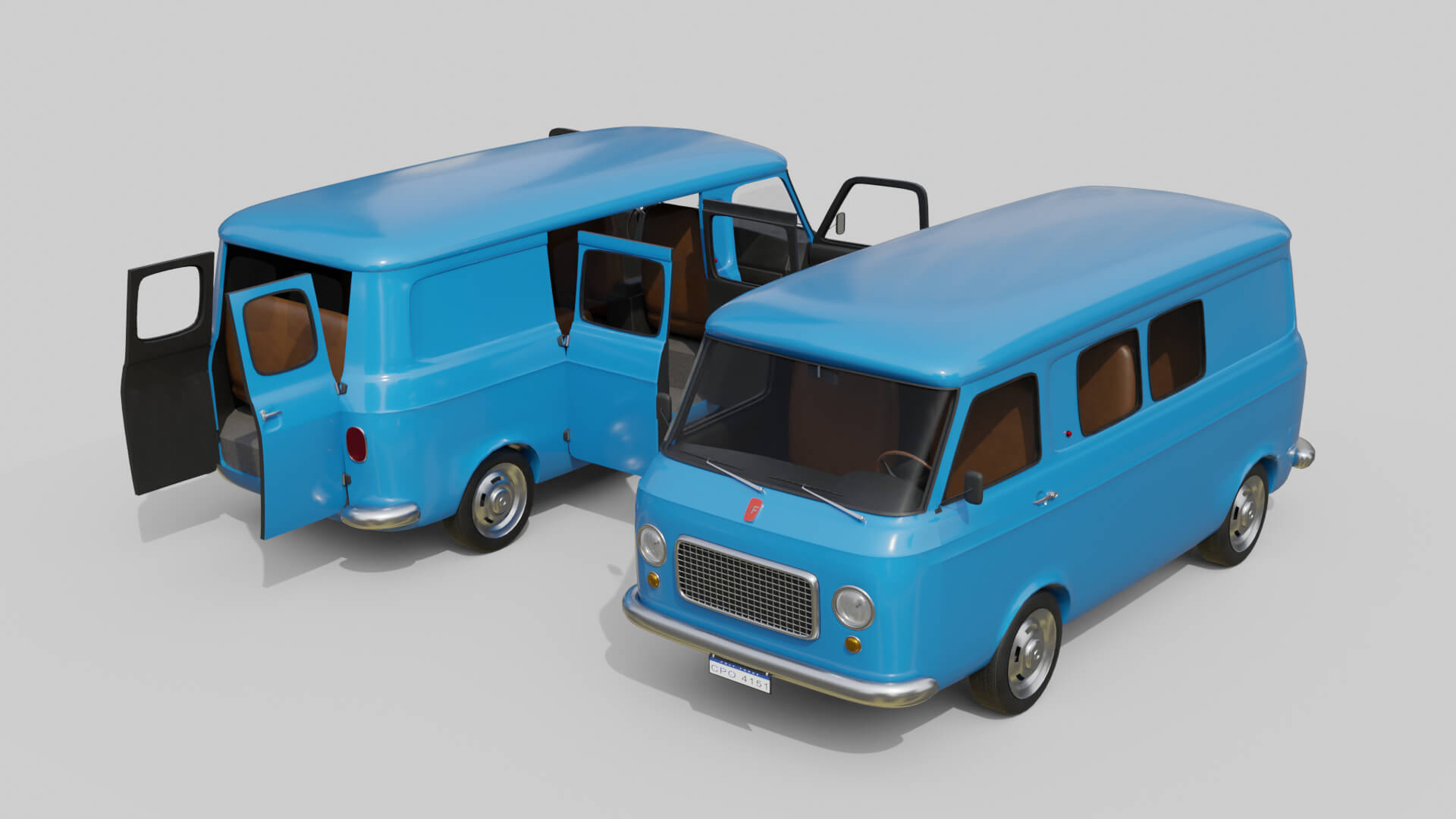 Realistic Vintage Transport Van High-Detail Game Ready Asset 3D Model ...