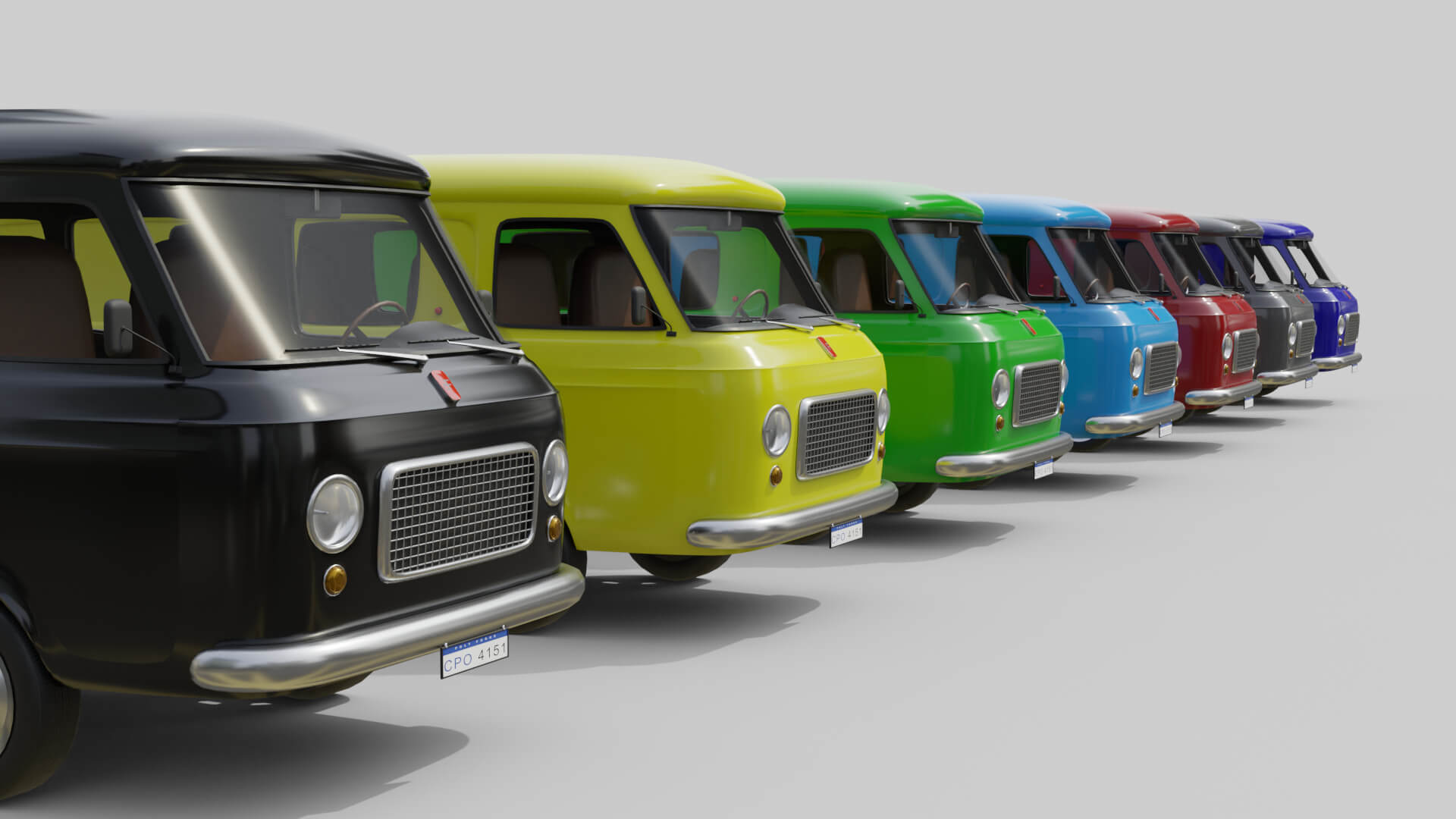 Realistic Vintage Transport Van High-Detail Game Ready Asset 3D Model ...