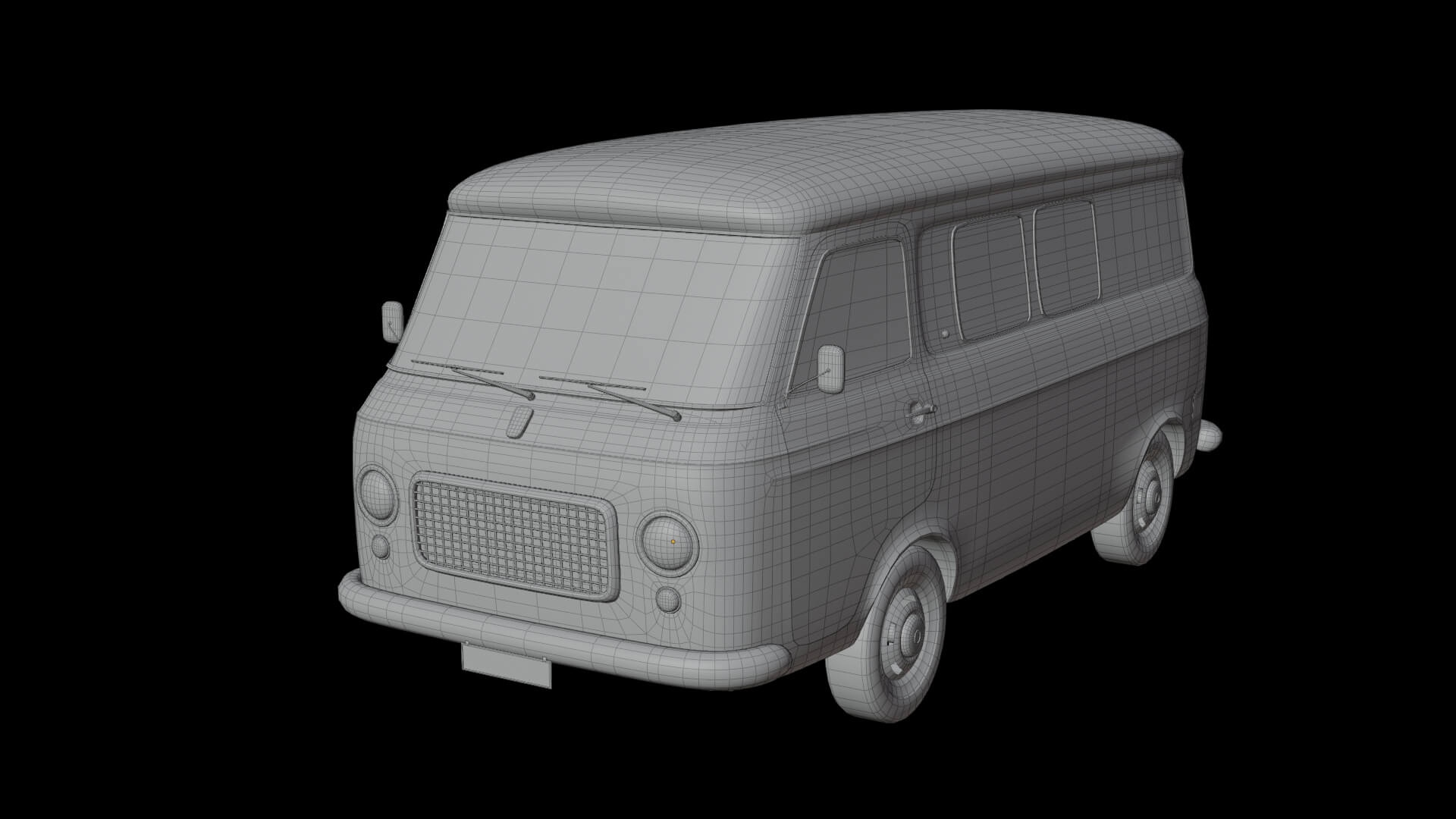 Realistic Vintage Transport Van High-Detail Game Ready Asset 3D Model ...