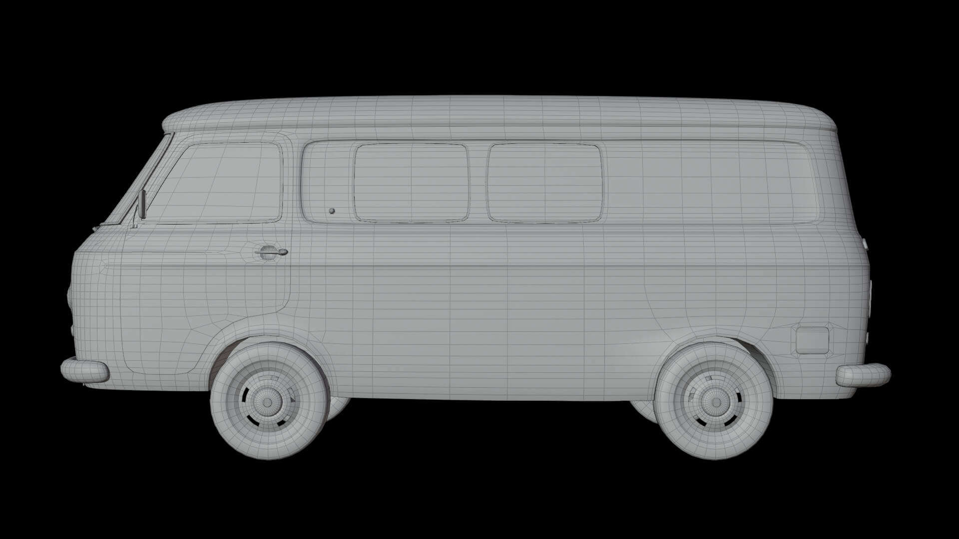 Realistic Vintage Transport Van High-Detail Game Ready Asset 3D Model ...